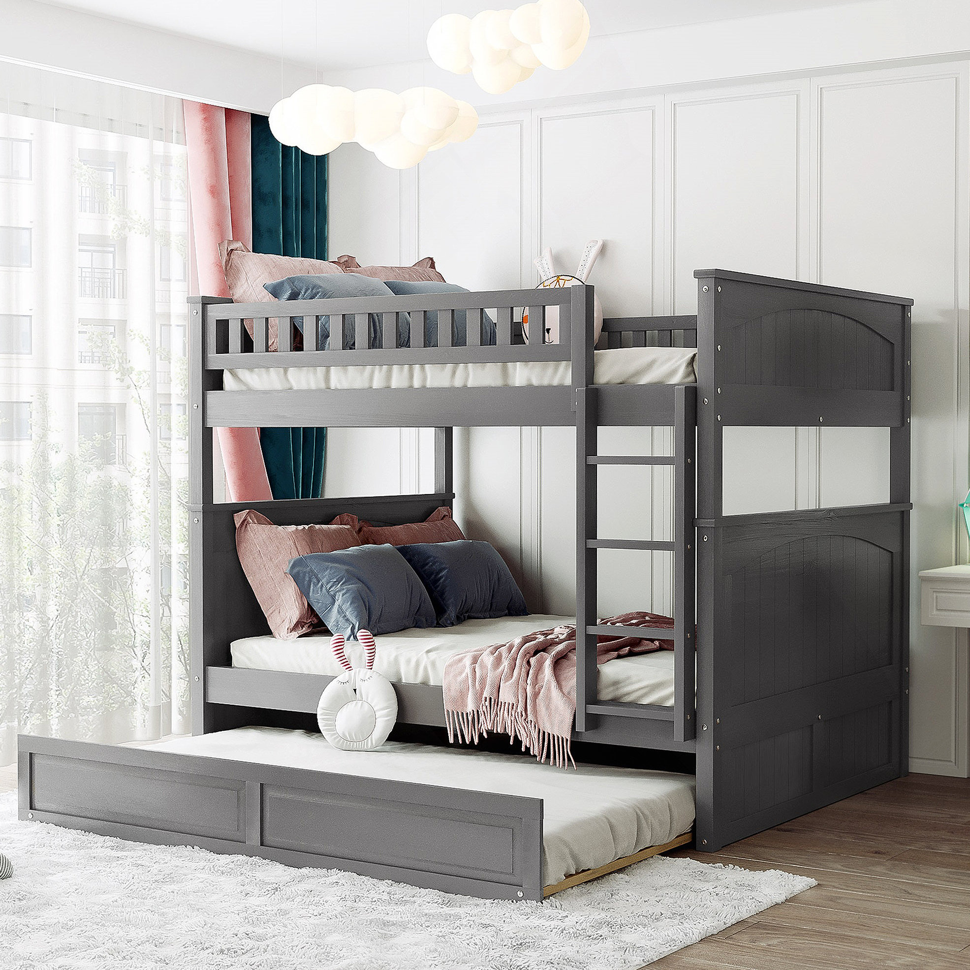 Harriet Bee Over Bunk Bed With Trundlepine Wood Bunk Bed With ...