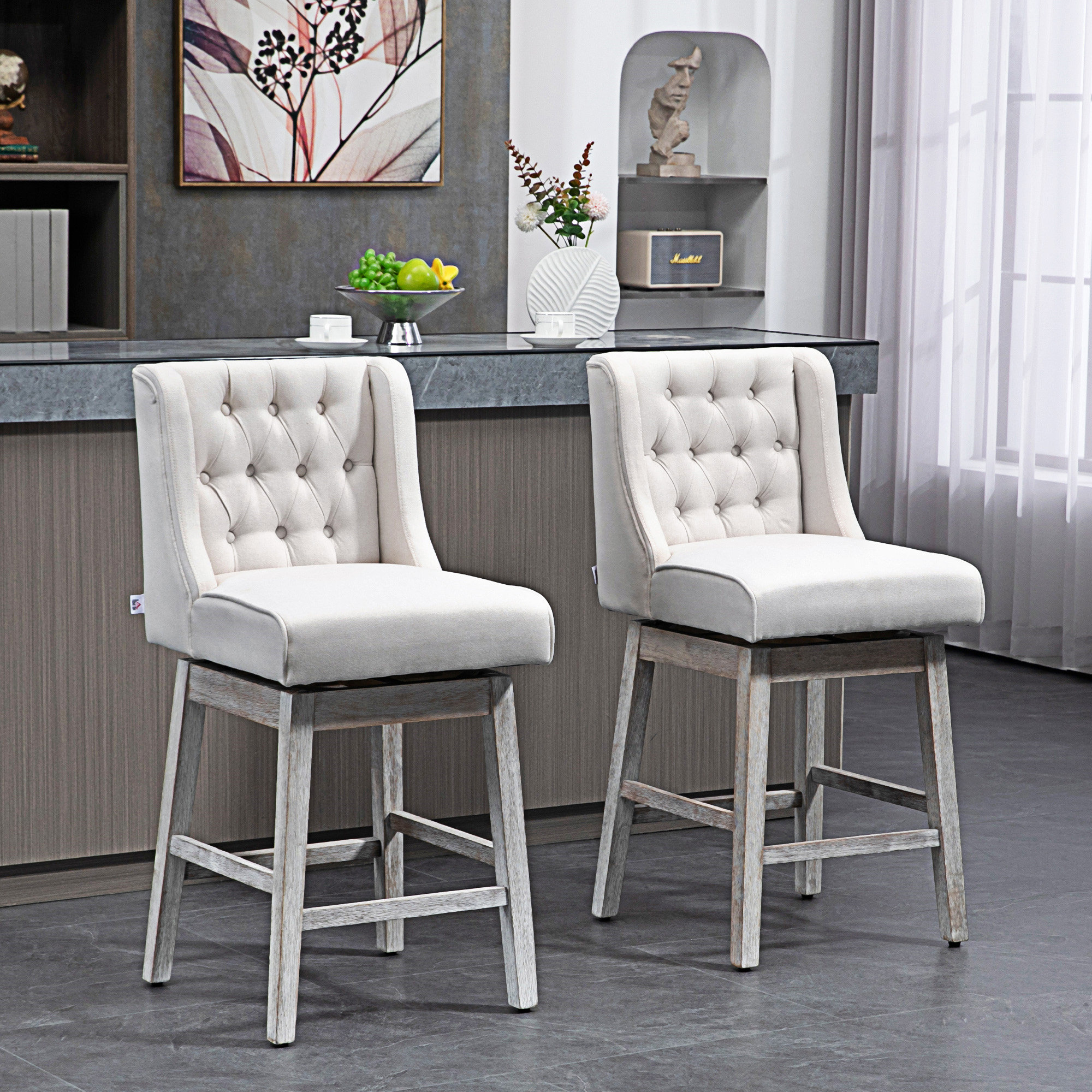 One Allium Way® Counter Height Bar Stools Set Of 2 | Wayfair