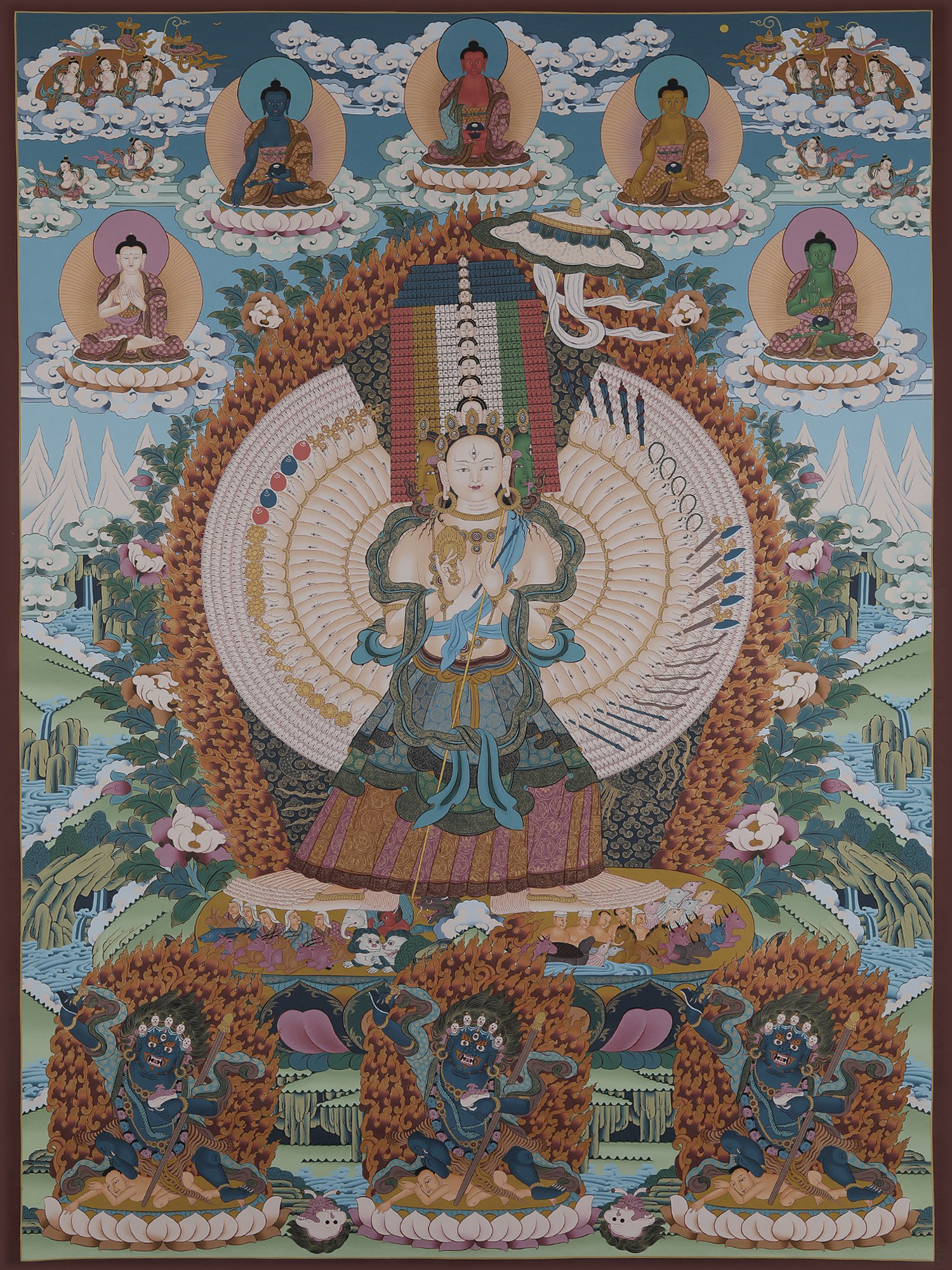 Exotic India Dukkar - Tibetan Buddhist Deity (Brocadeless Thangka ...