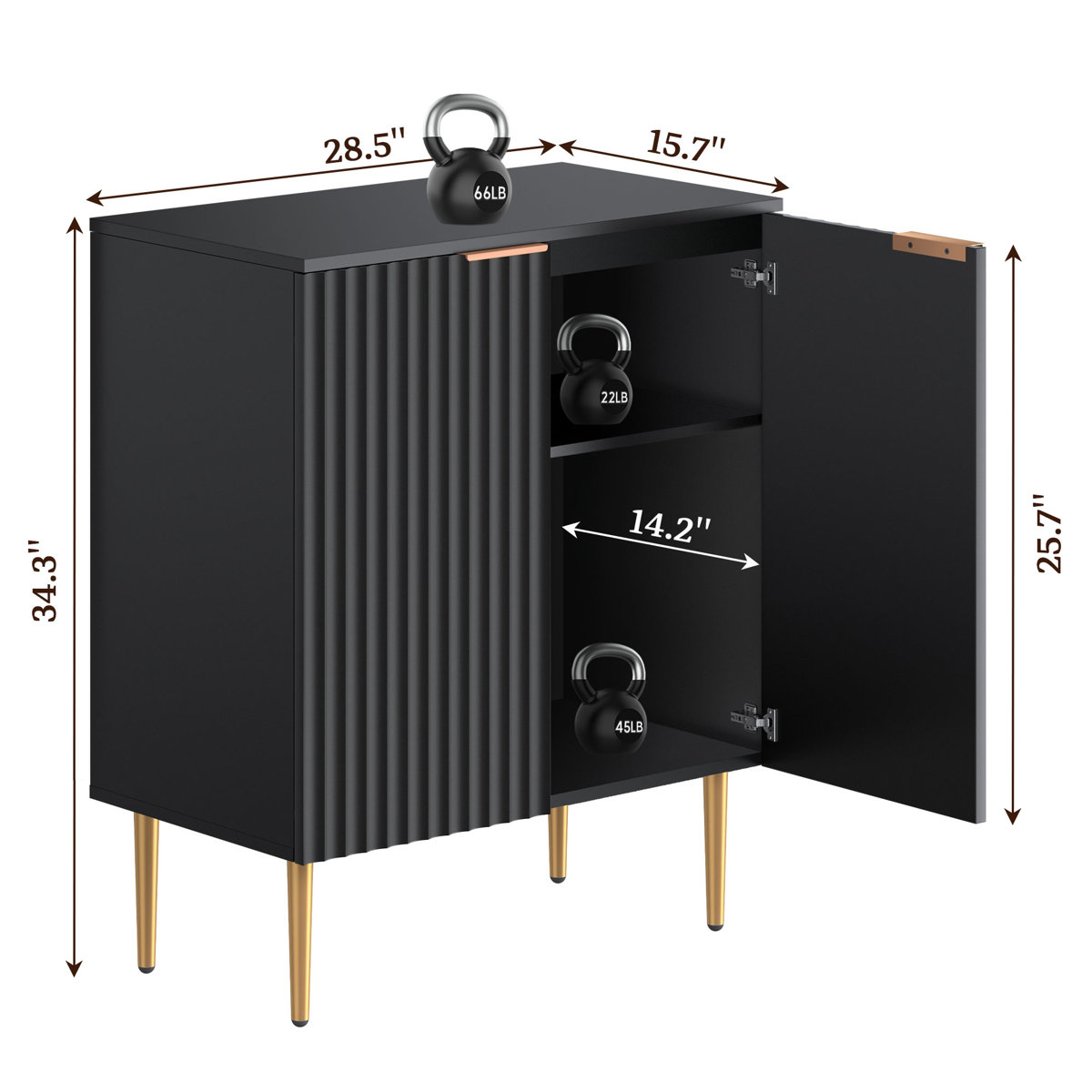 Mercer41 Rishaw Sideboard With 2 Doors And Adjustable Shelves | Wayfair