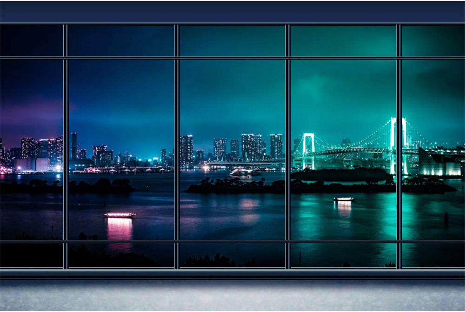 IDEA4WALL Grid City View Window View Wall Mural | Wayfair
