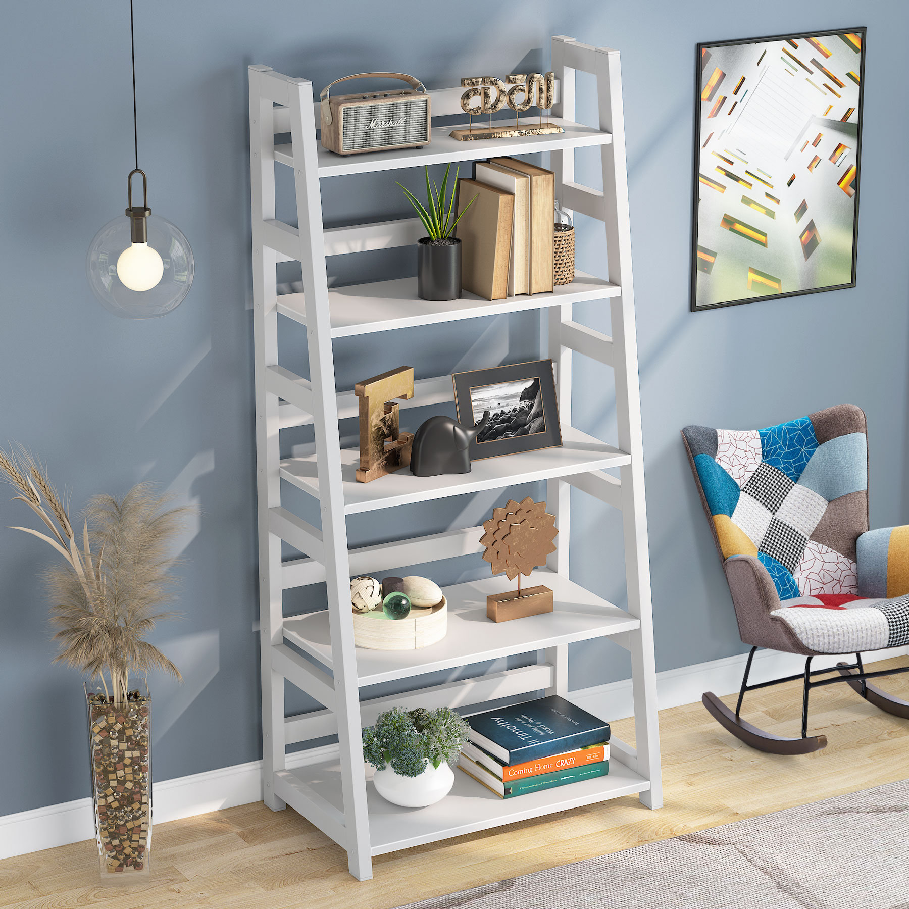 Latitude Run® 56.49" H x 23.62" W Steel Ladder Bookcase & Reviews | Wayfair