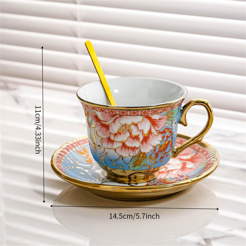 MESEVEN Handmade Ceramic Espresso Cup and Saucer | Wayfair