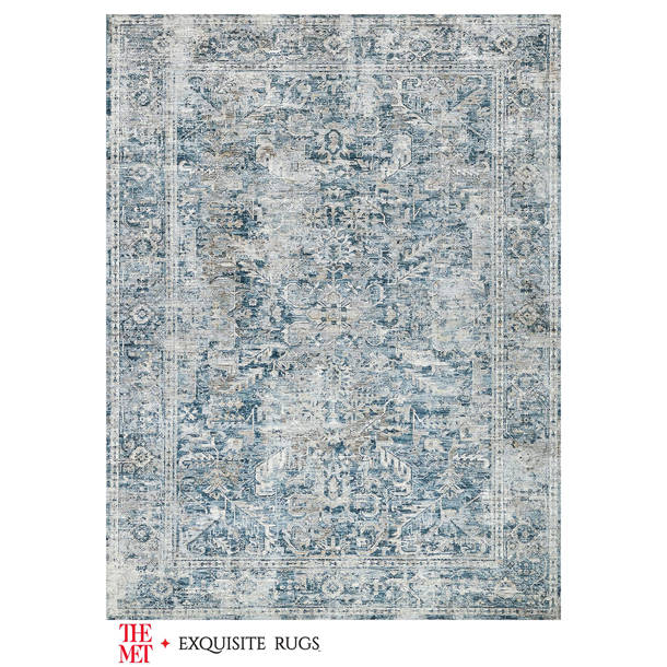 Exquisite Rugs The Met x Exquisite Rugs Vintage Looms Rust/Navy Area ...