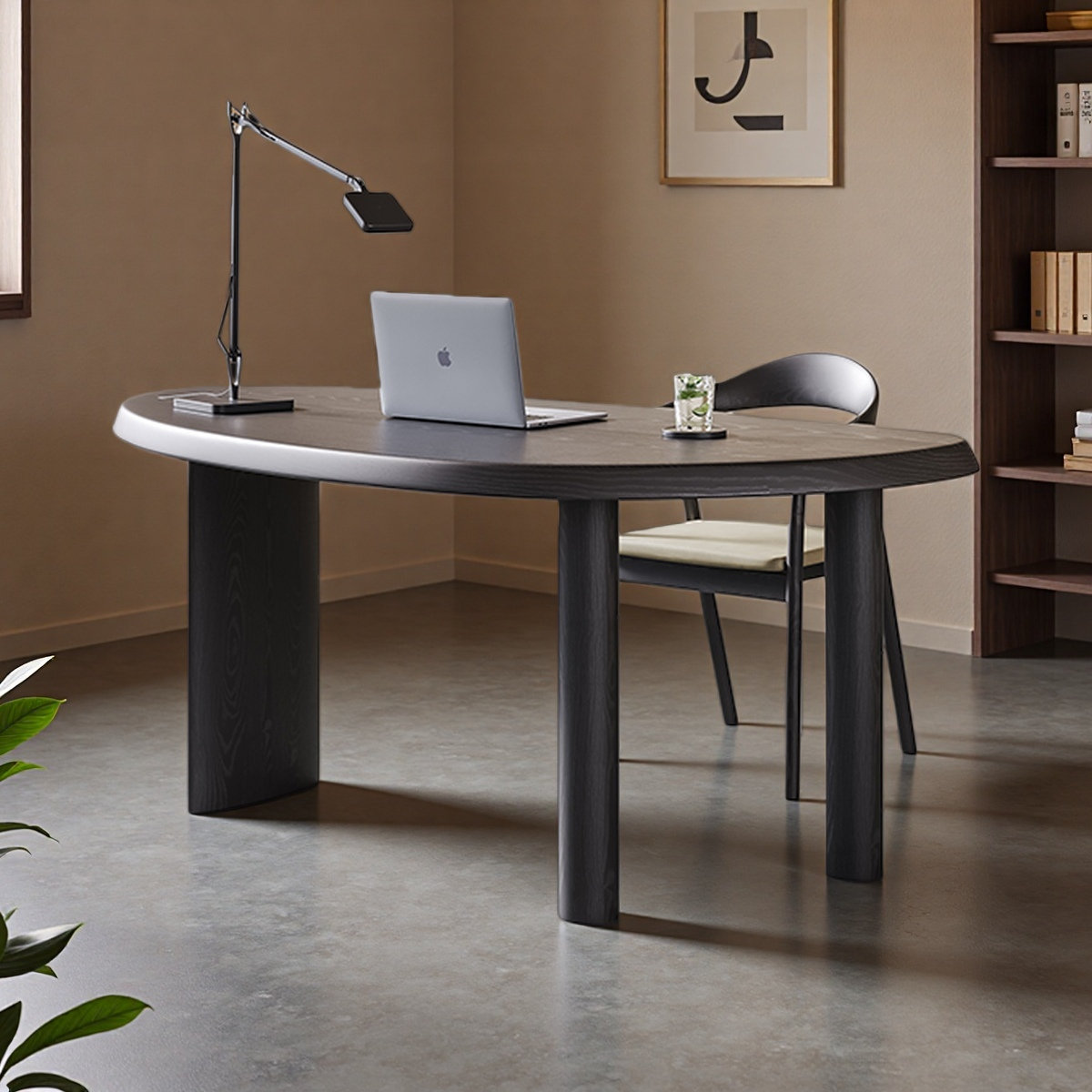 Corrigan Studio® Solid Wood Mango-Shaped Desk with 3-Leg Design | Wayfair
