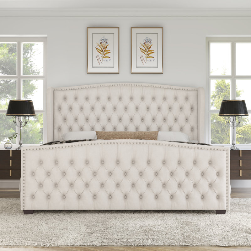 Willa Arlo Interiors DuJuan Deep Button Tufted Upholstered Bed with ...