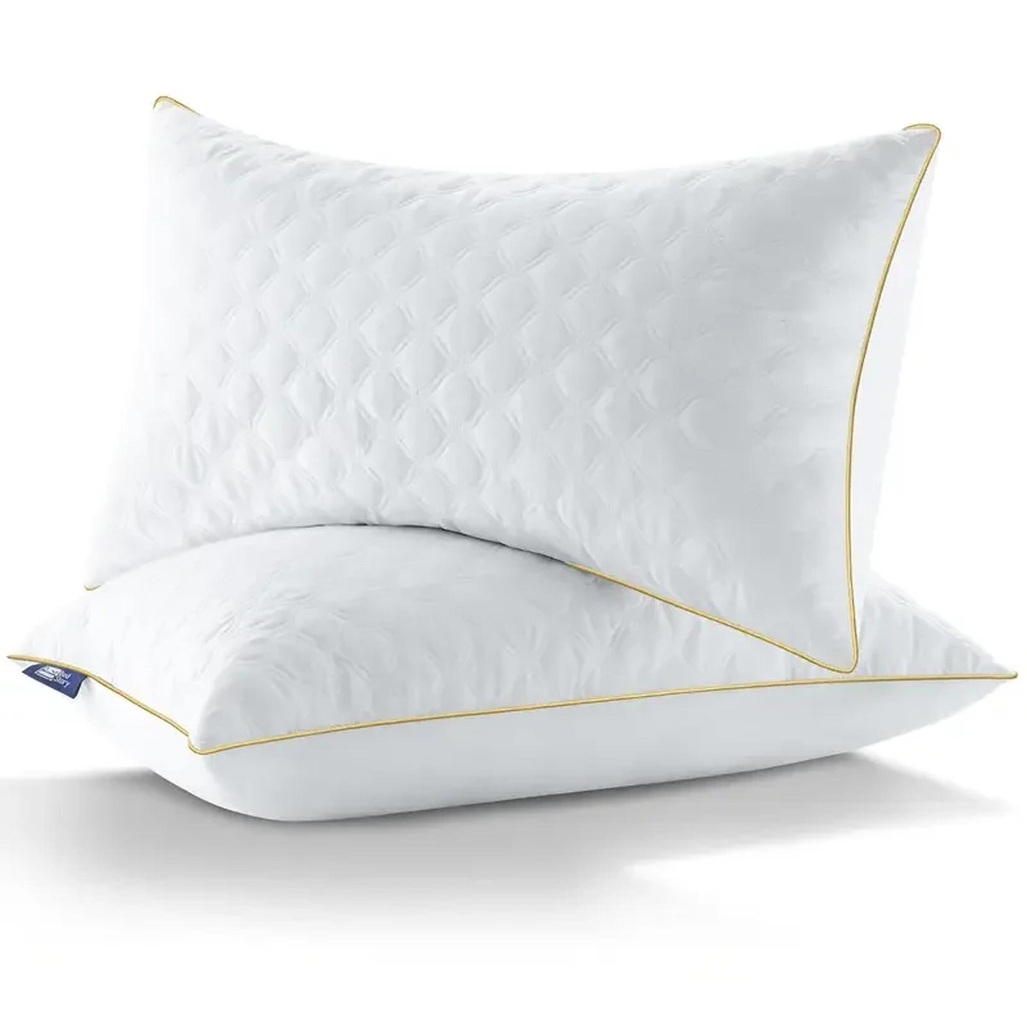 4CASA INTERNATIONAL 2 Pack Bed Pillows - Standard Size Set of 2, Soft ...