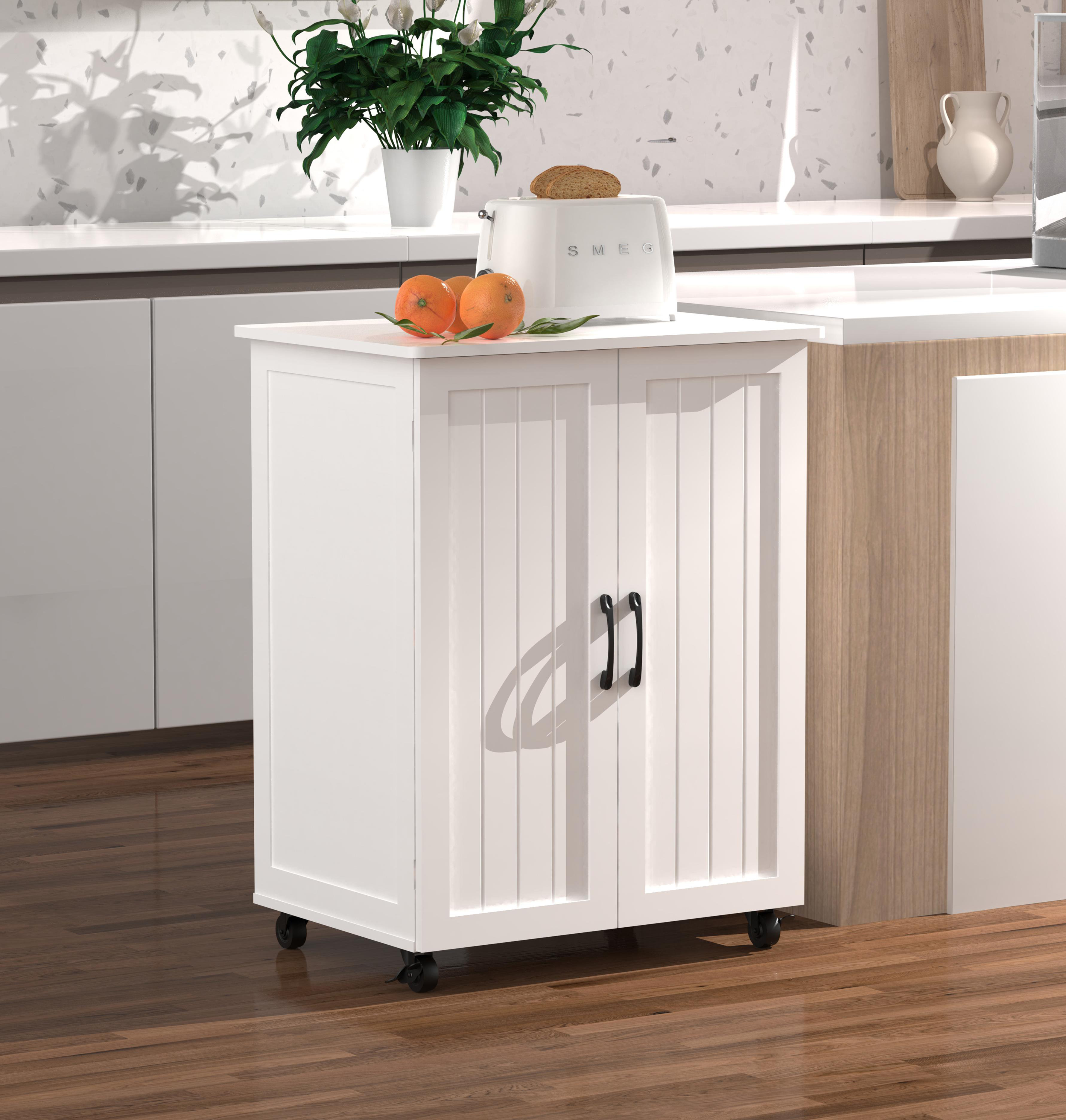 Ophelia & Co. Kitchen Island On Wheels With Storage Cabinet Kitchen ...