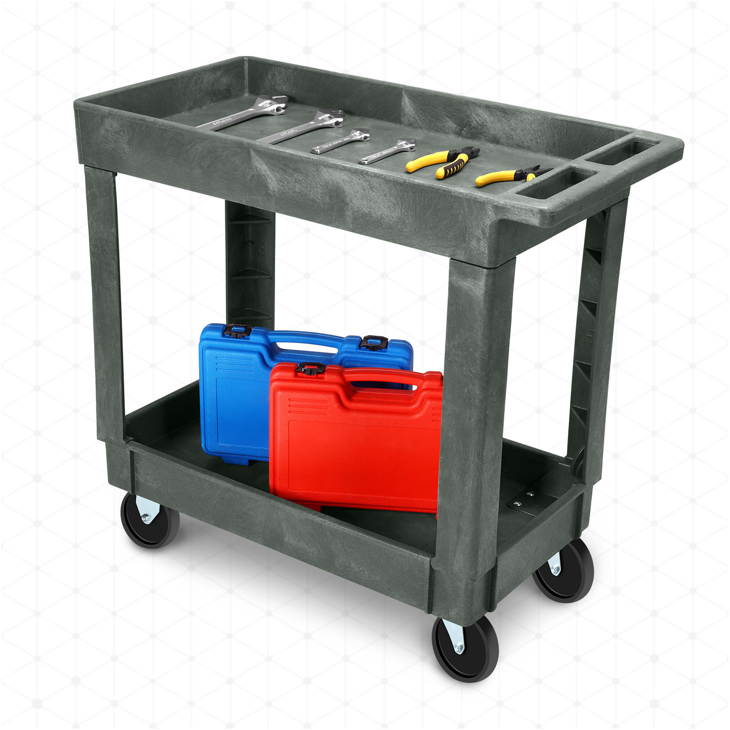 DNA Motoring 33.1'' H x 18.1'' W Utility Cart | Wayfair