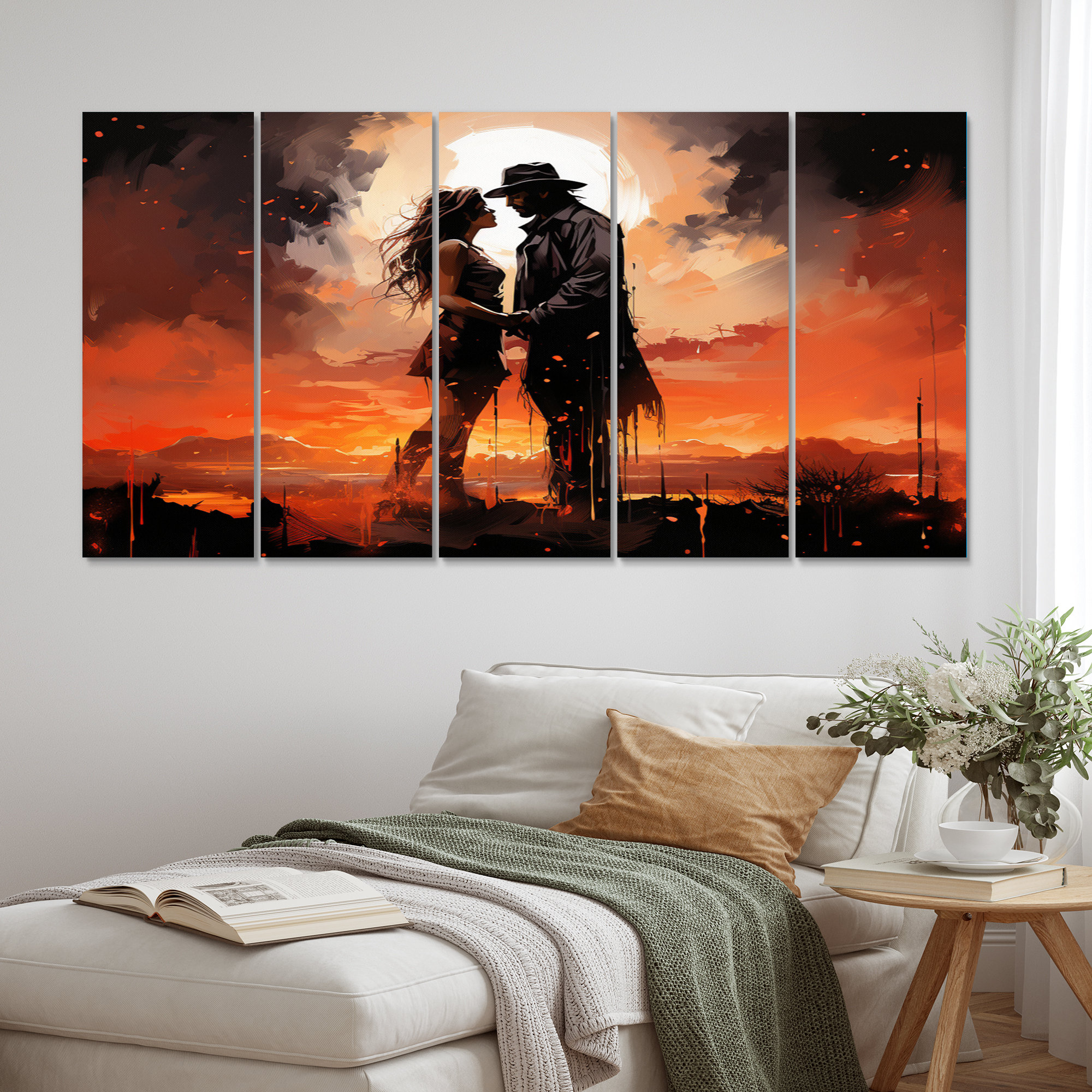 Winston Porter Cowboy Western Romance On Canvas 5 Pieces Print | Wayfair