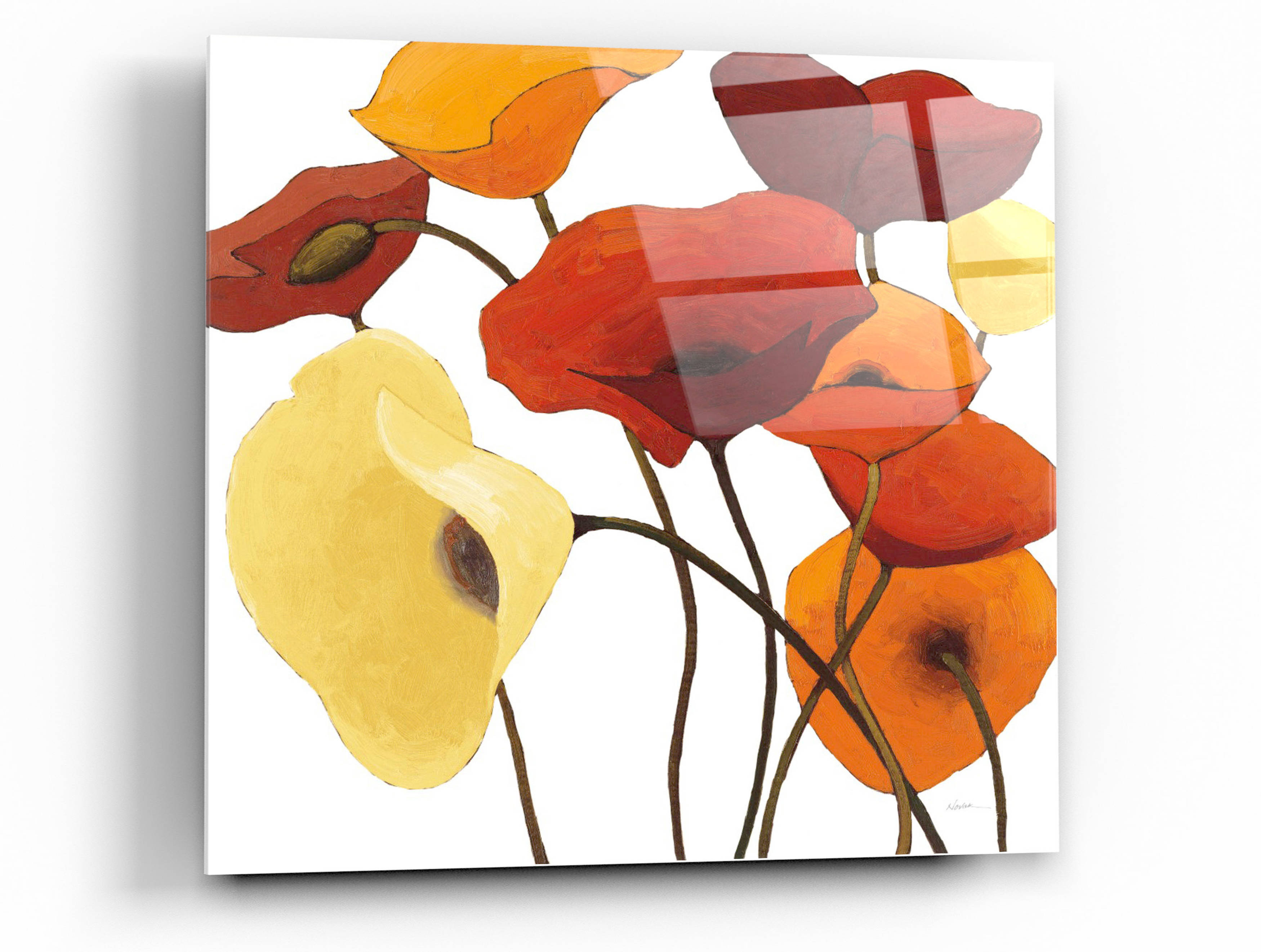 Red Barrel Studio® " Up One On White Yellow " by Shirley Novak | Wayfair