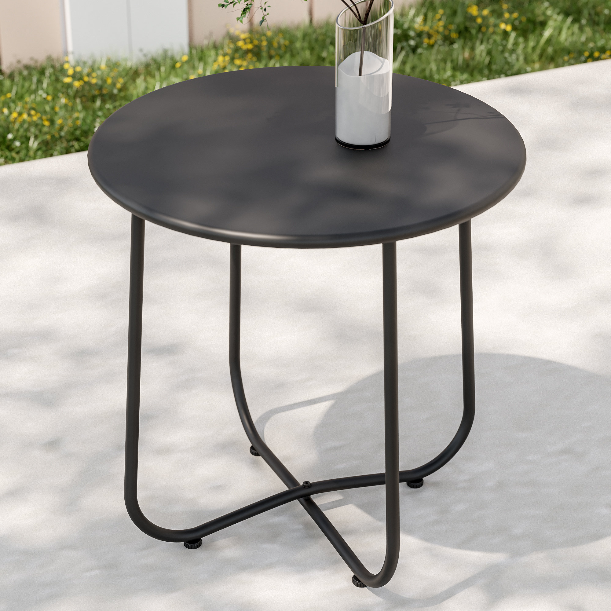 Rosebay Patio Round Side Table, Modern Industrial Style - Wayfair Canada
