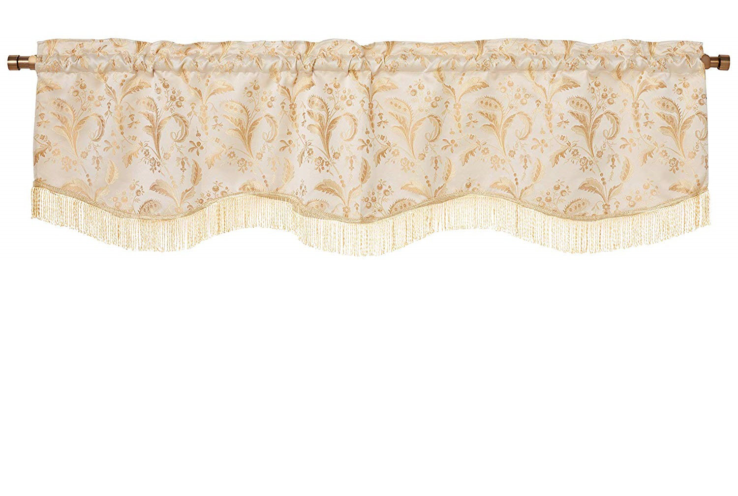 Charlton Home® Bellona Damask Scalloped 60'' W Window Valance & Reviews ...