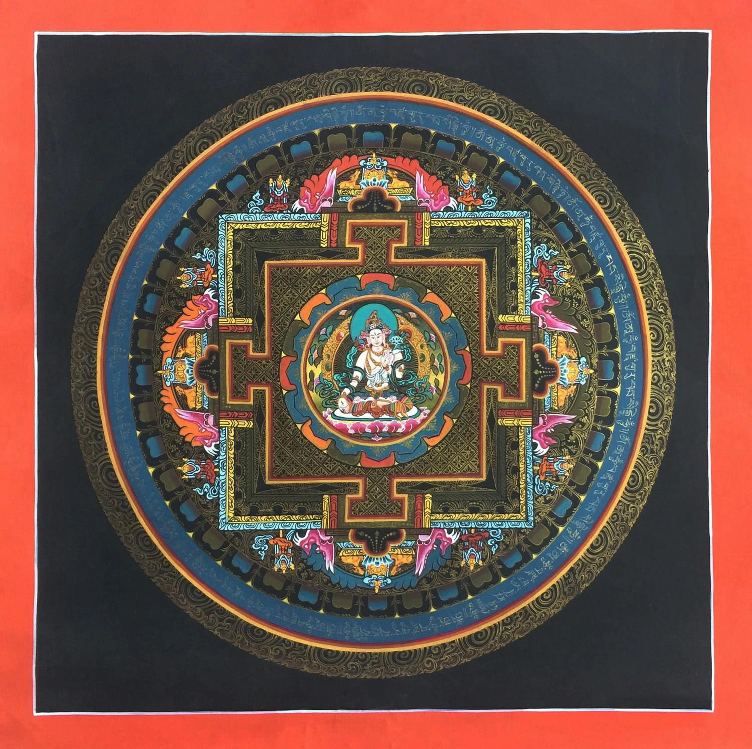 Exotic India White Tara Mandala Thangka (Brocadeless Thangka) | Wayfair
