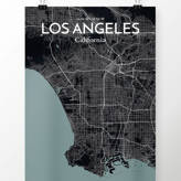 OurPoster.com Los Angeles City Map On Paper Graphic Art | Wayfair