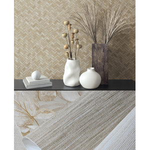 Galerie Wallcoverings Eden Woven Rattan 33' L X 21" W Wallpaper Roll ...