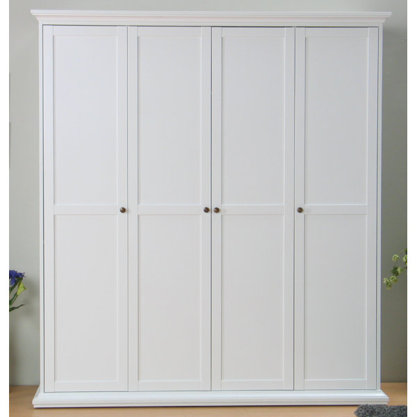 August Grove Starkey 4 Door Manufactured Wood Wardrobe & Reviews ...