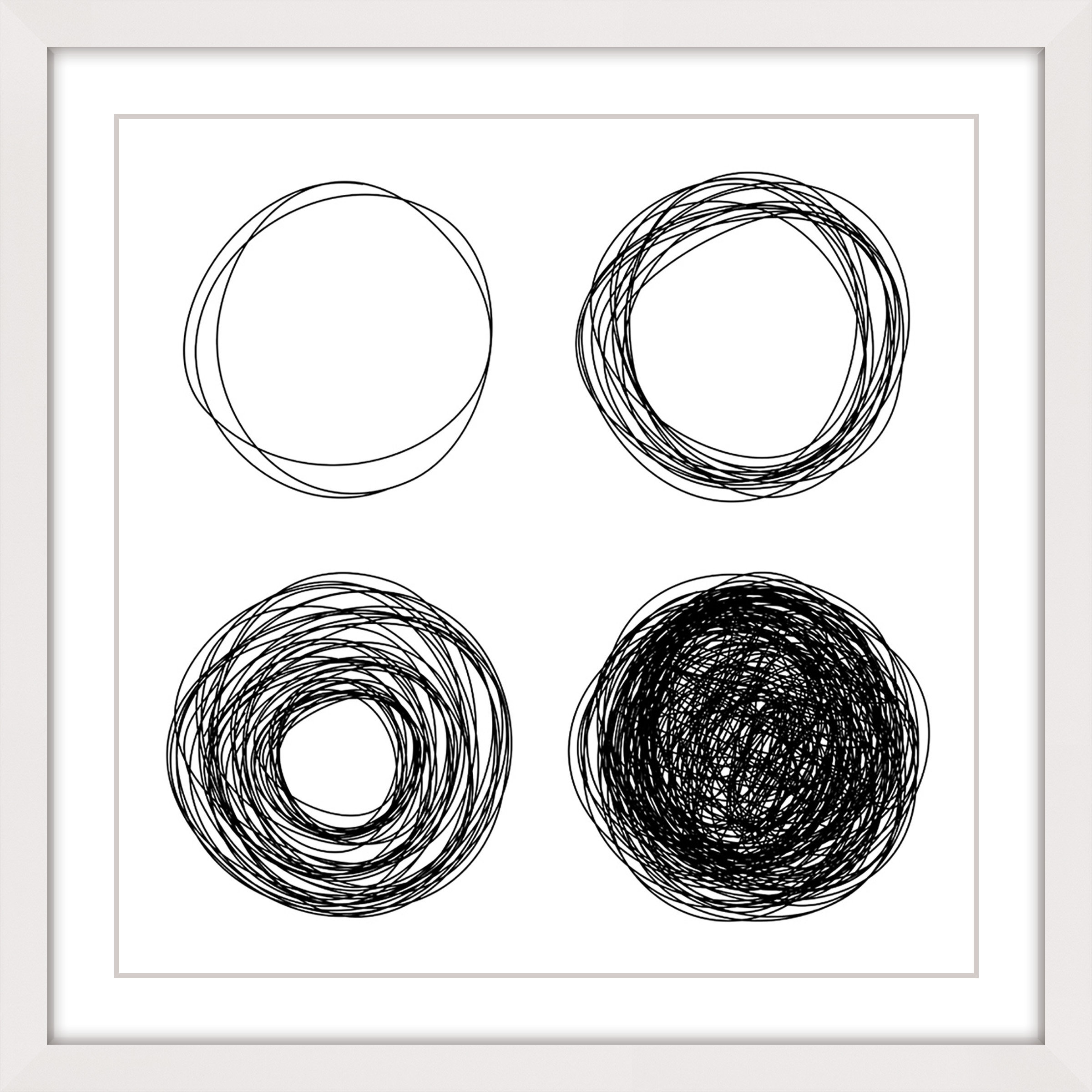 Marmont Hill Quad Circles - Picture Frame Print on Paper | Wayfair
