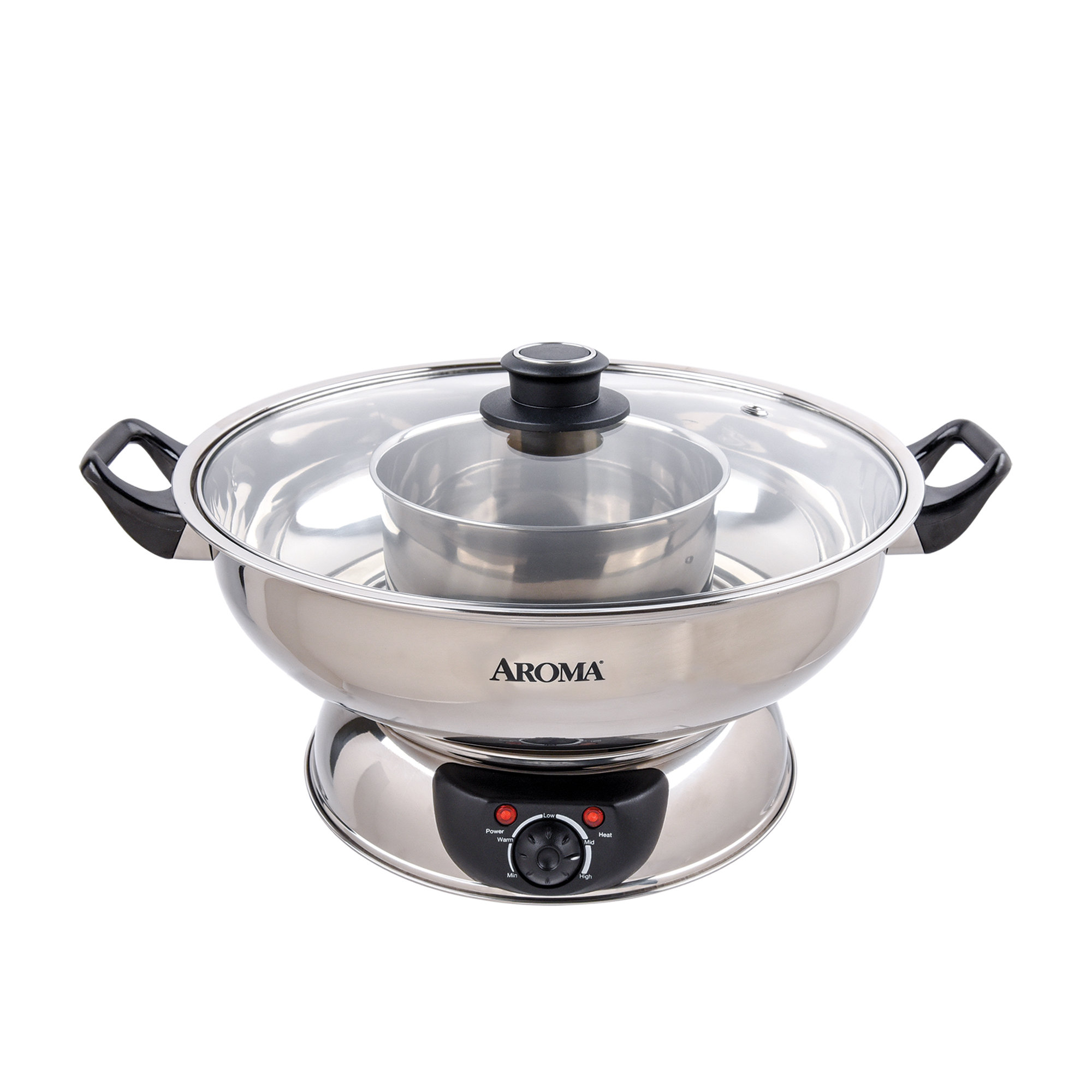 AROMA® 5Qt. Electric Shabu Shabu Hot Pot, Adjustable Heat Settings ...