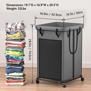 Rebrilliant 150L Large Laundry Hampers, Metal Frame And Removable Bag ...