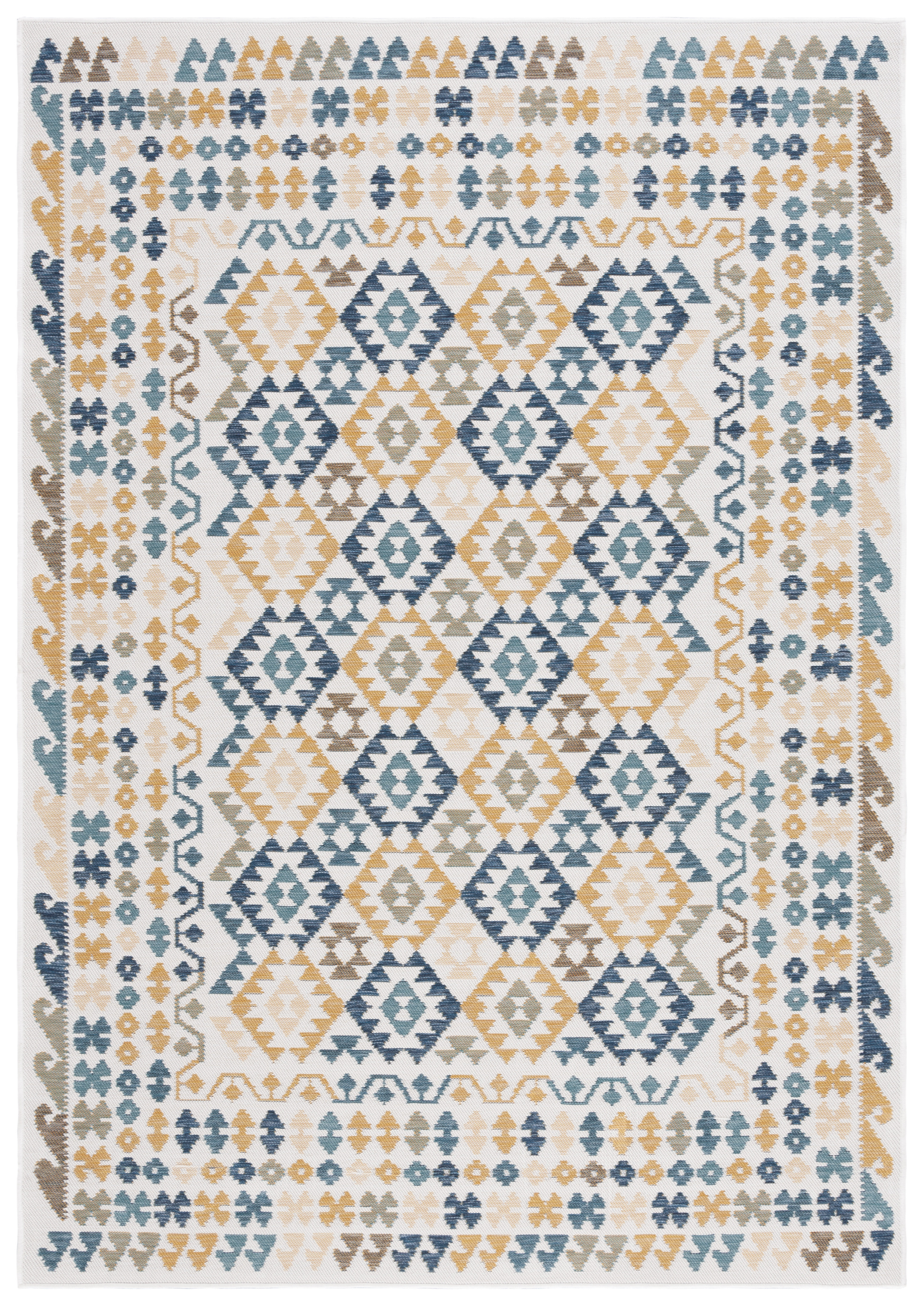 Union Rustic Naquin Sunrise Performance Geometric Rug | Wayfair