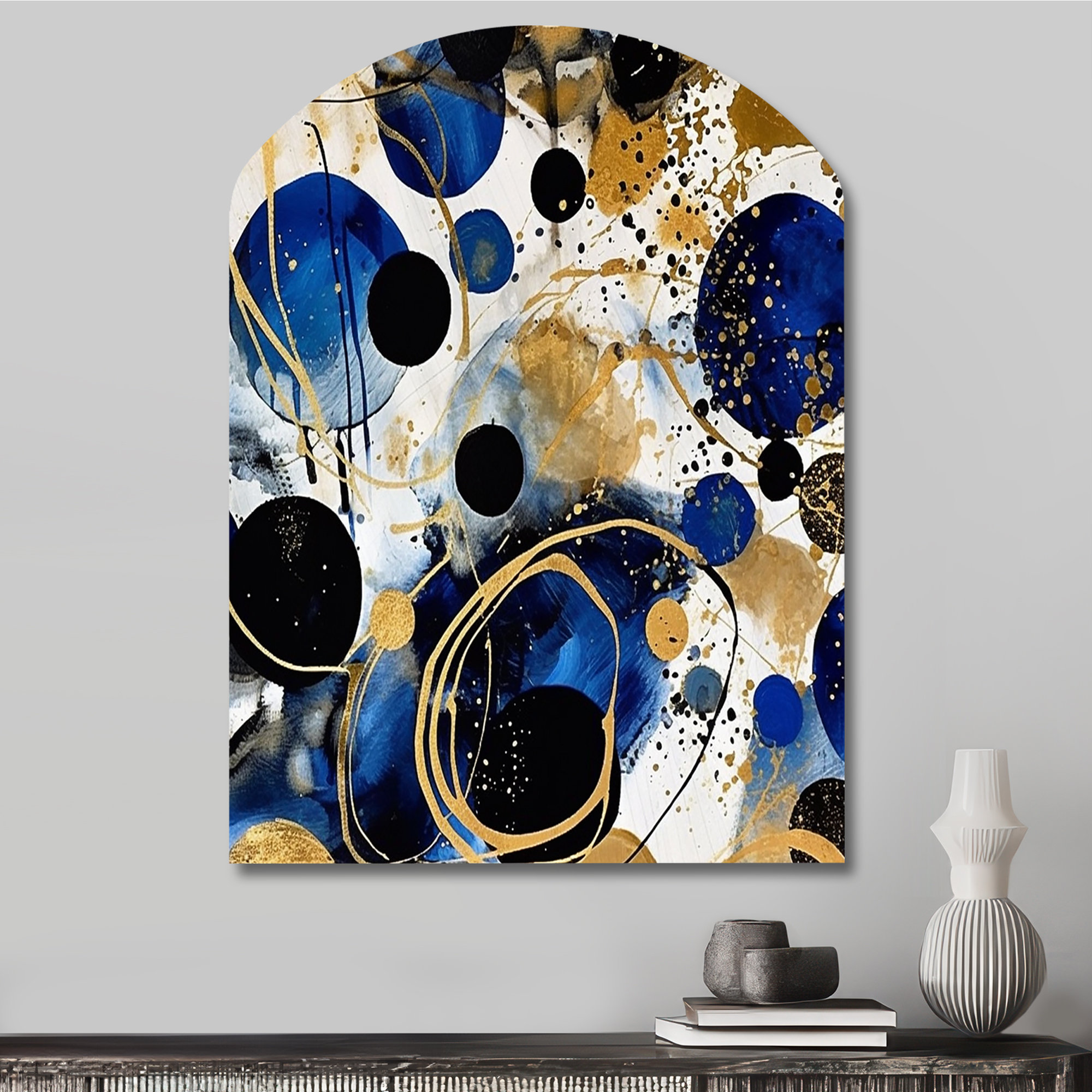 Design Art Abstract Pattern With Blue & Golden Textures XVIII ...