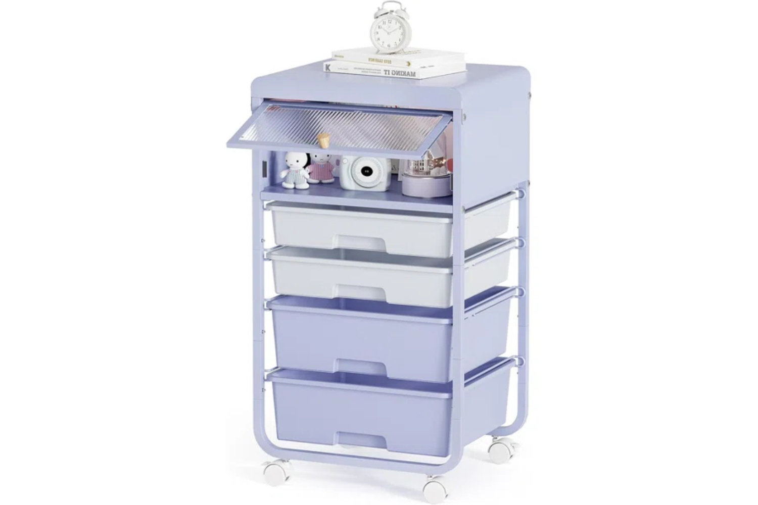 Hokku Designs Utility-Rolling-Storage-Drawer-Craft-Cart-Organizers With ...