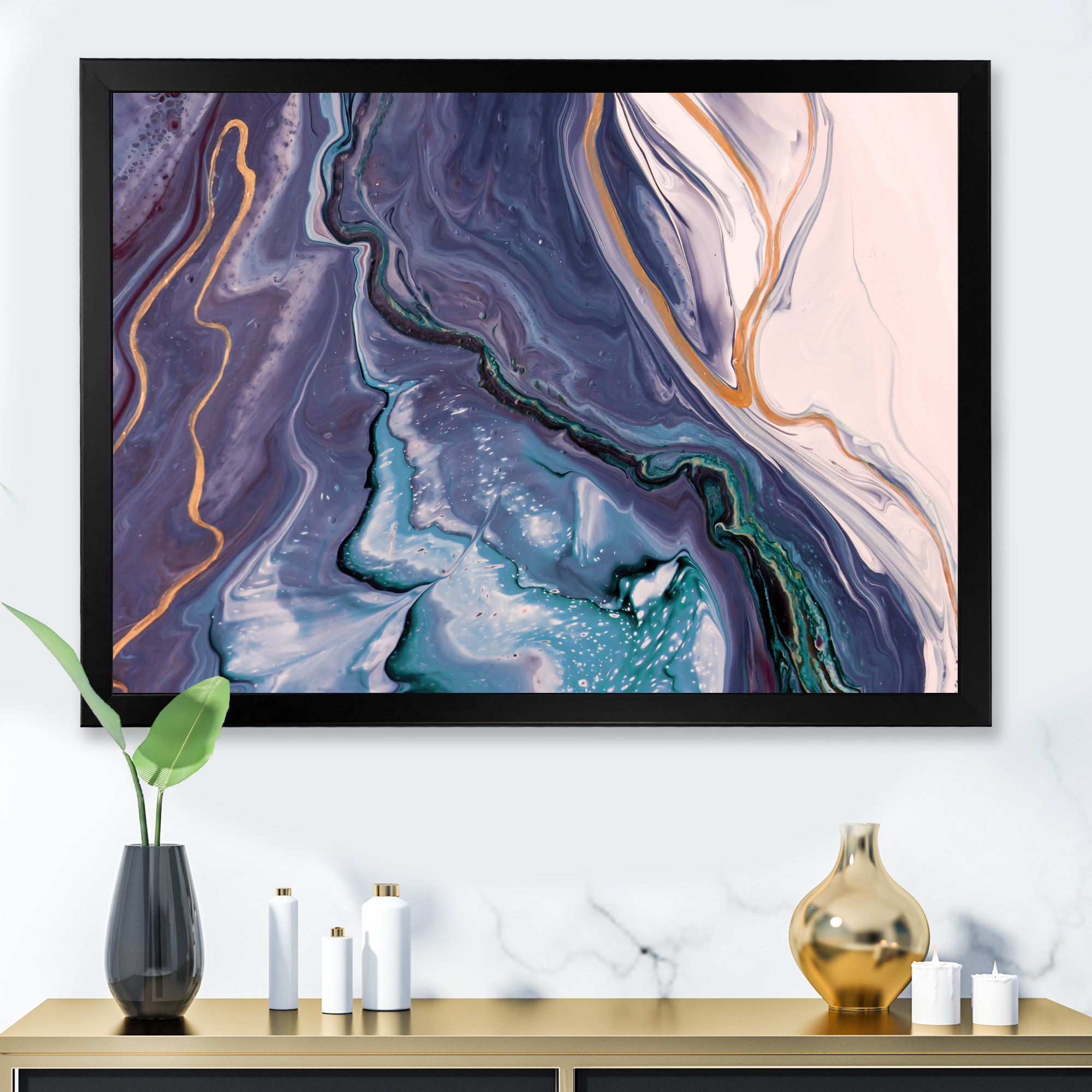 Wrought Studio Reproduction d'art sur toile de luxe en marbre mauve ...