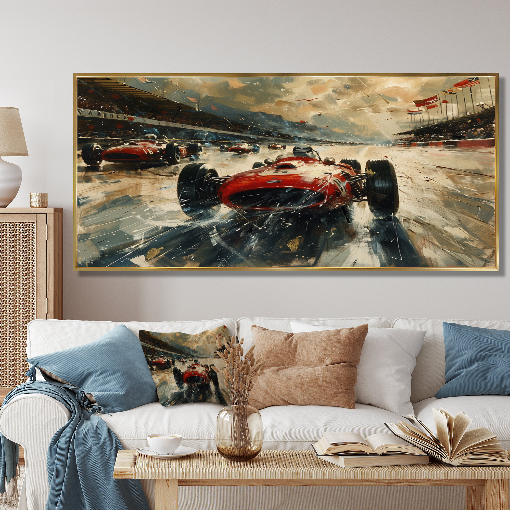 Ebern Designs Vintage Race Track Of Classic Car II - Race Tracks Wall ...