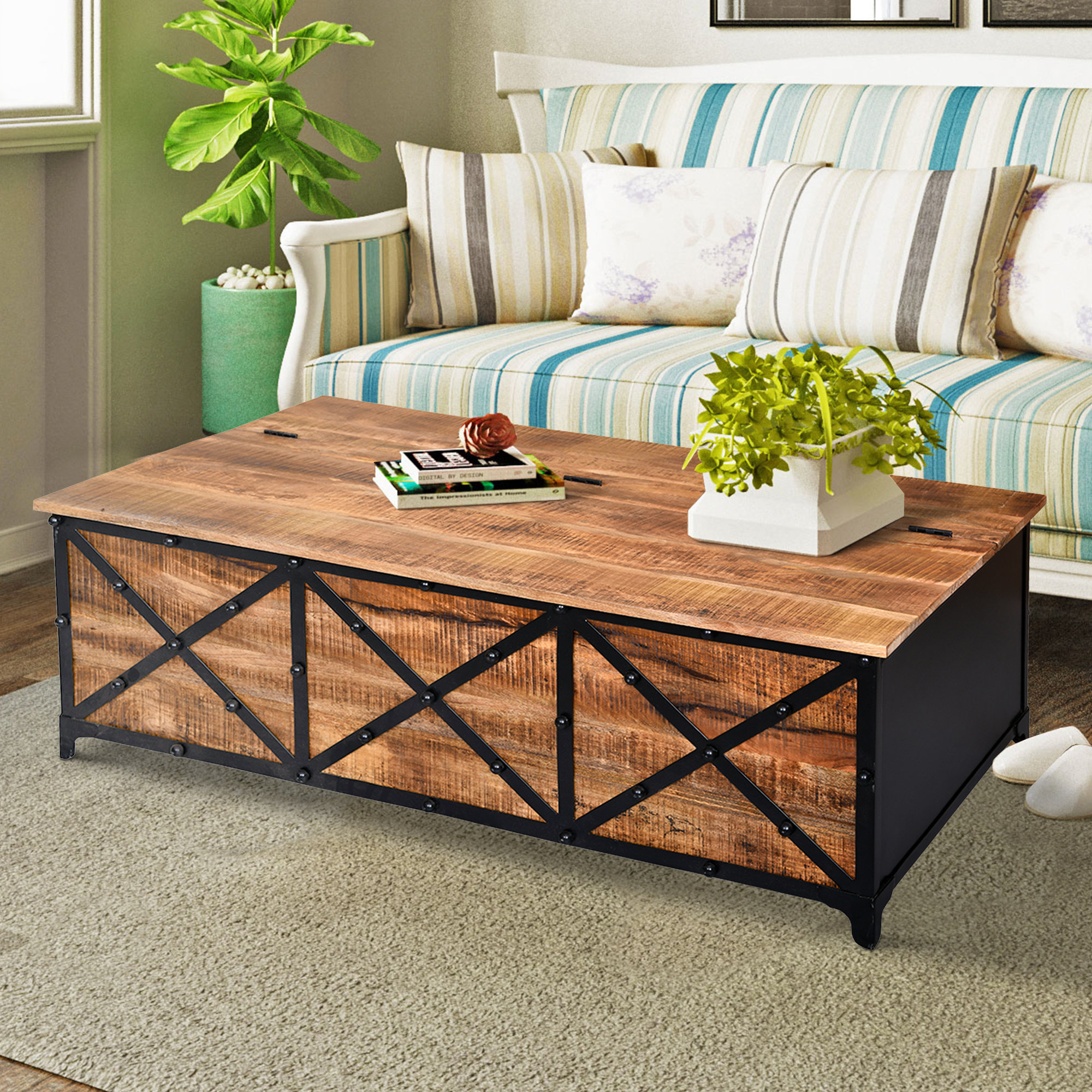 17 Stories Daz 4 Legs Coffee Table with Storage & Reviews | Wayfair