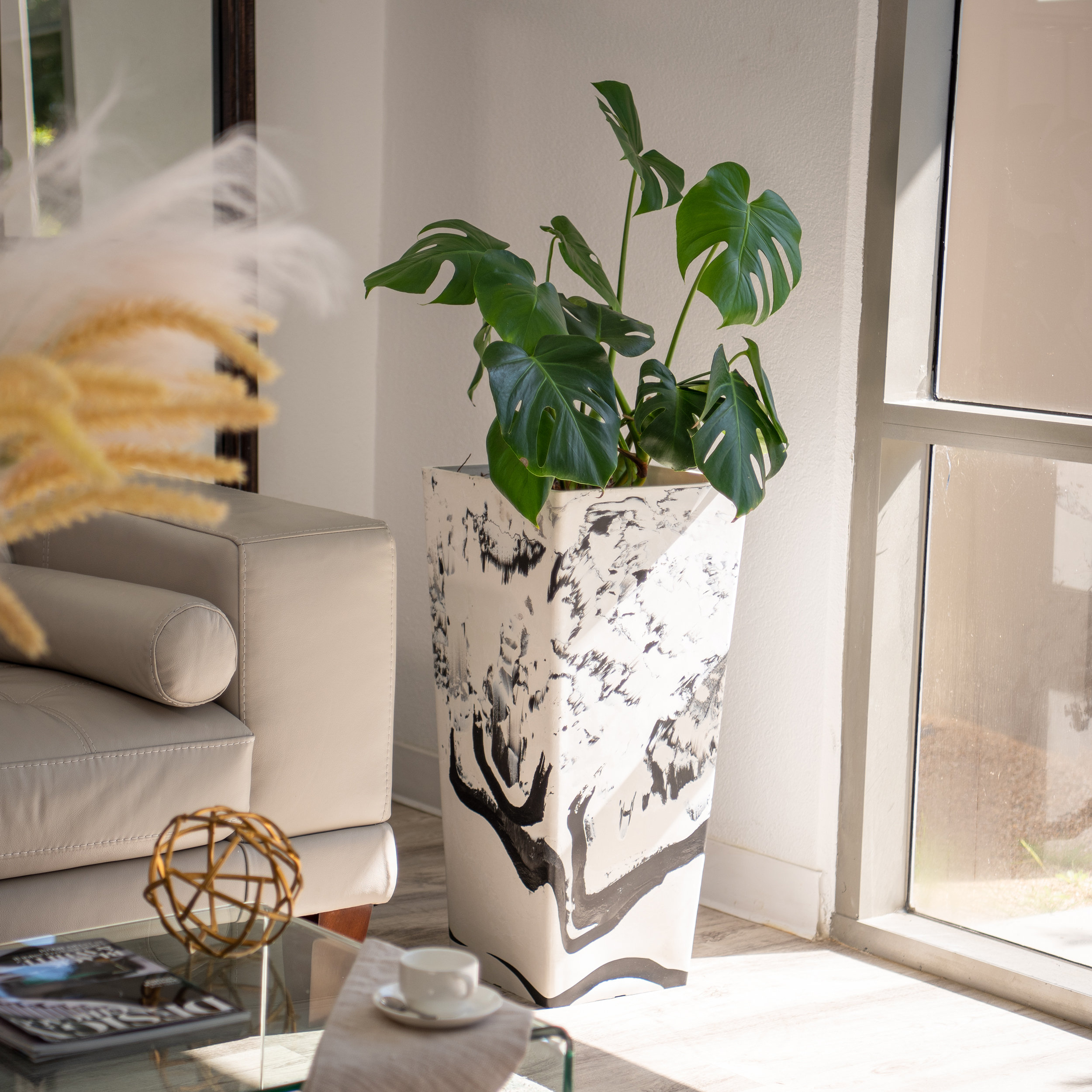 Latitude Run® Modern 28-Inch Tall Square Planter, Modern Tapered ...