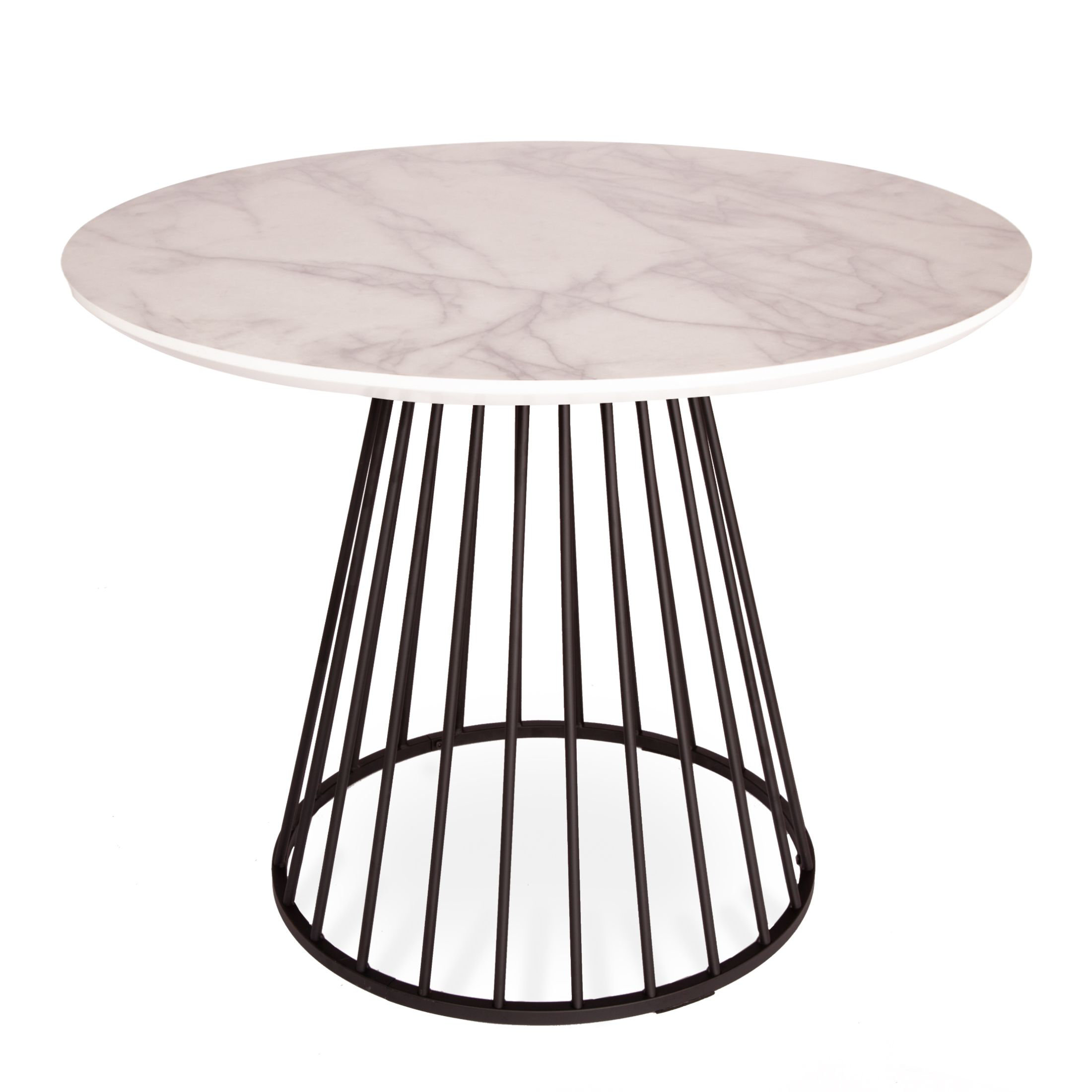 Canora Grey Carpenter Pedestal Marble Dining Table With Birdcage Style ...