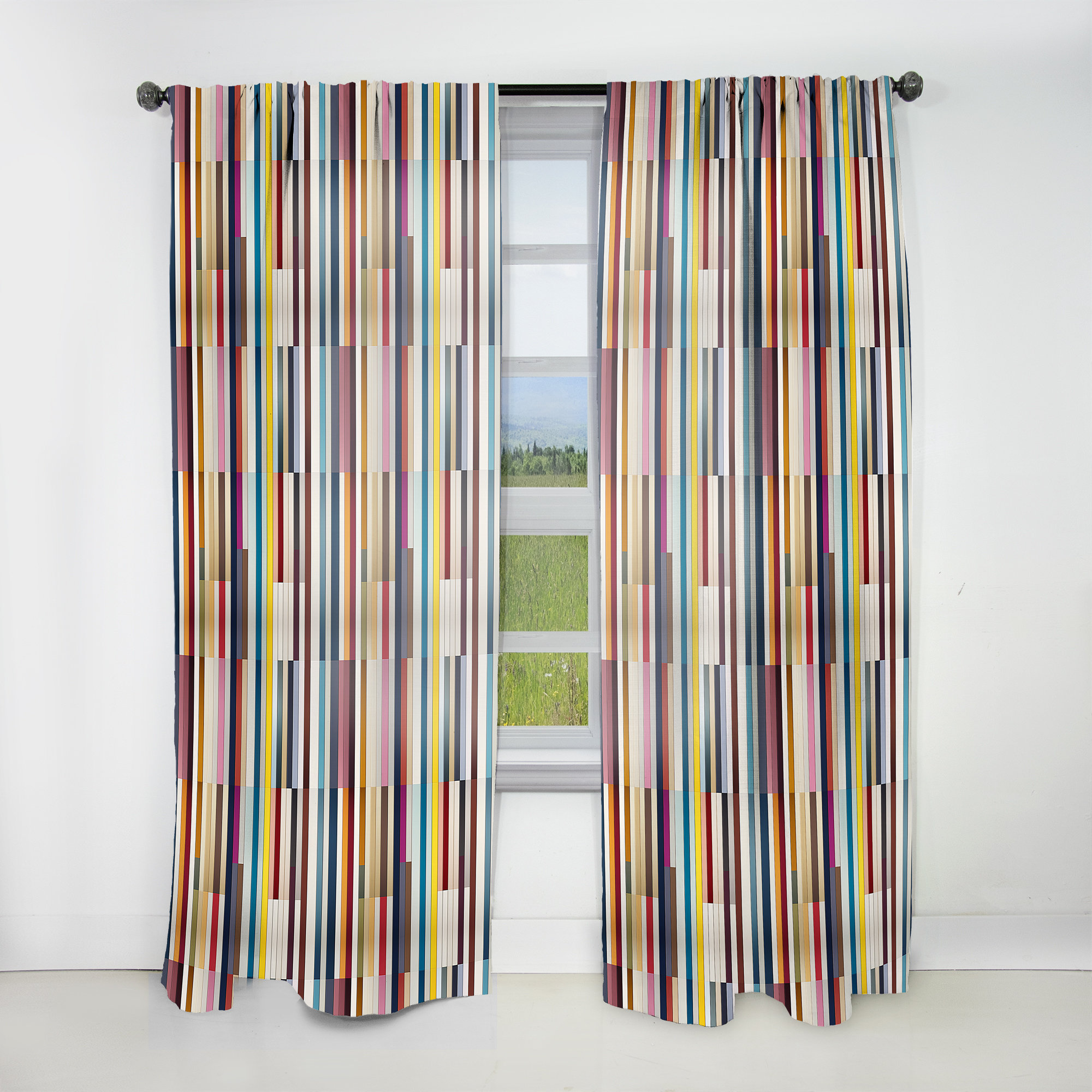 Design Art Multicolor Elegant Striped Pattern - Stripped Curtain ...