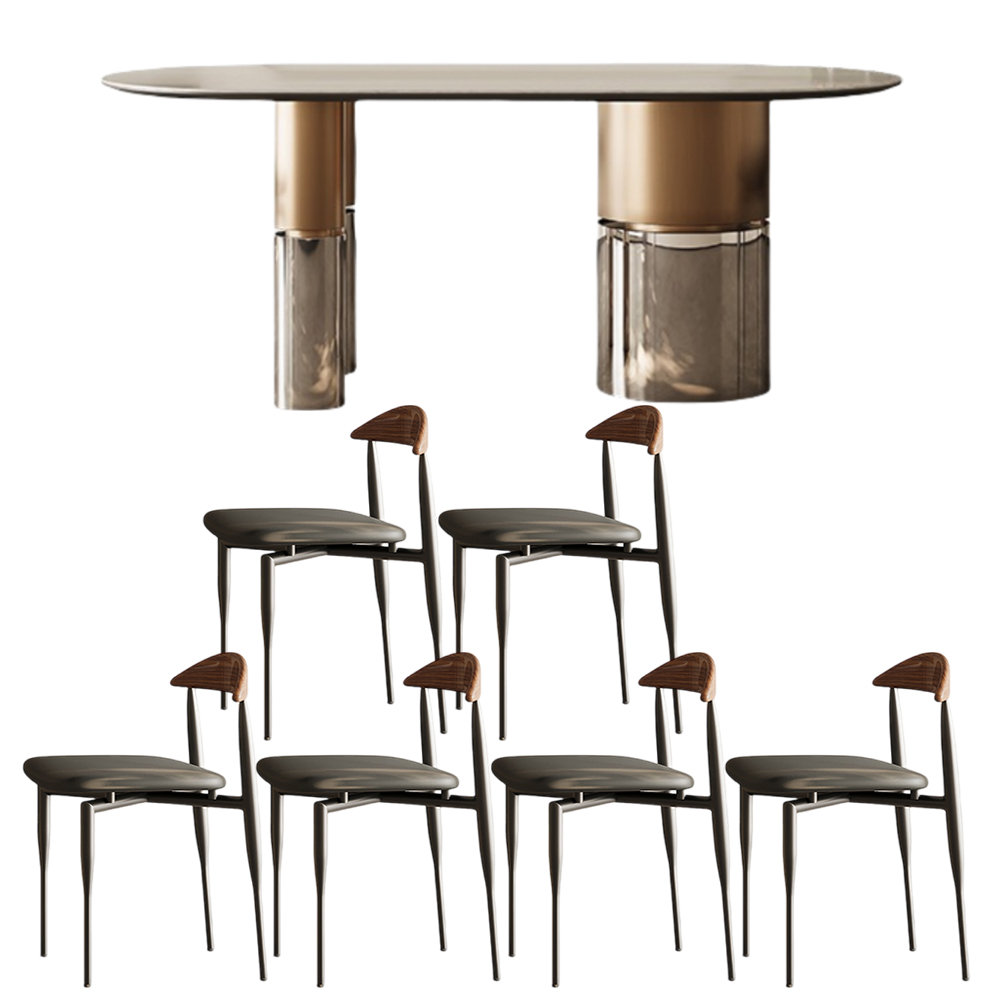 Elamer Italian style luxury Creative dining table set - Wayfair Canada