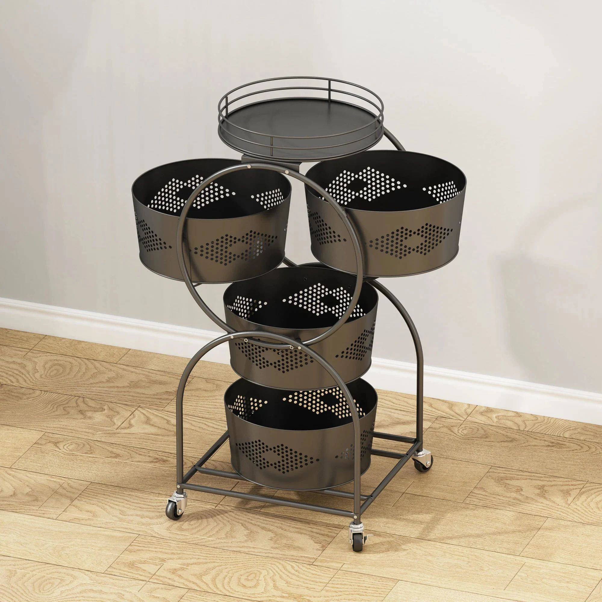 Wildon Home® Marvale 34.13" H x 15.74" W x 14.96" D 4 - Layer Storage ...
