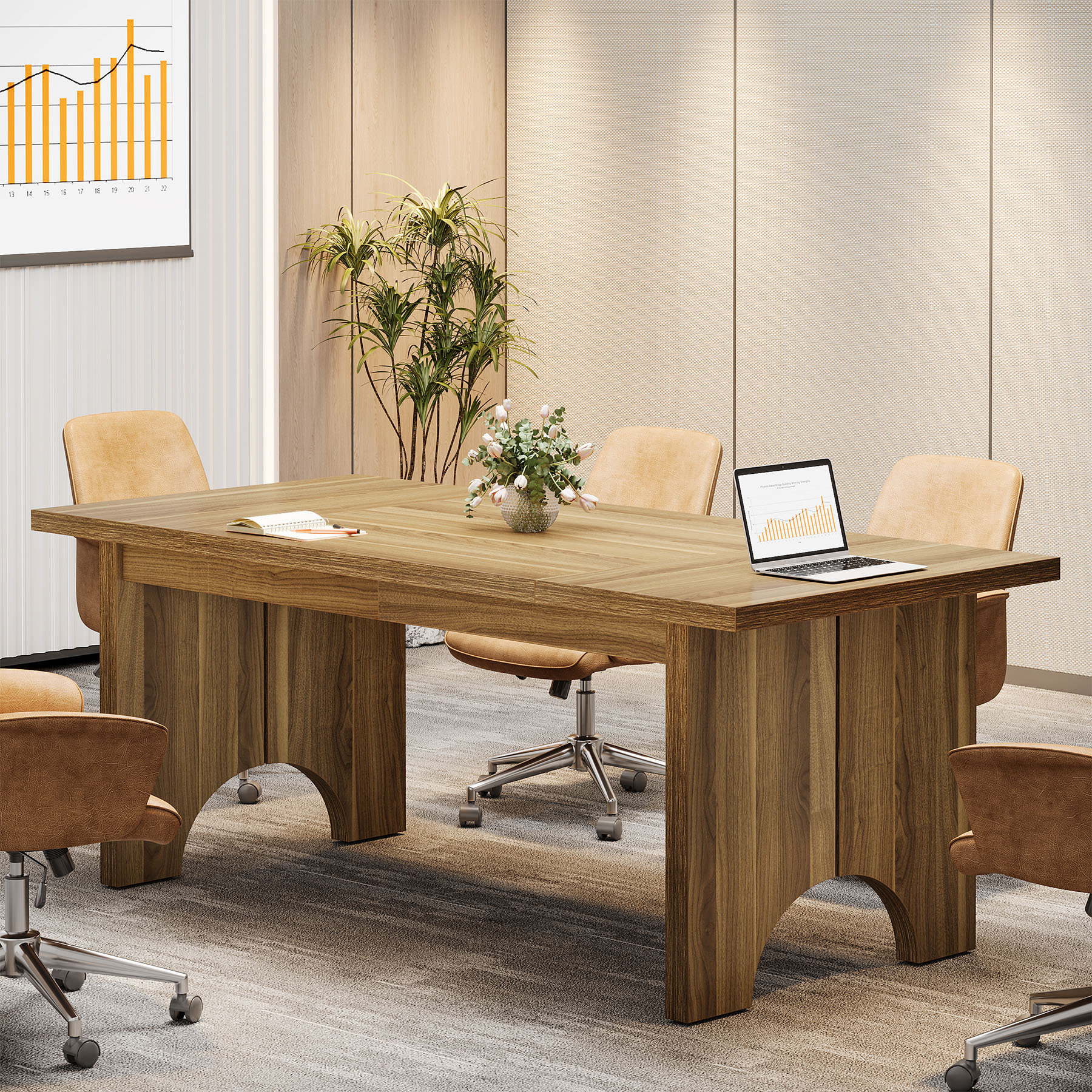 Inbox Zero 63" Rectangular Conference Table | Wayfair