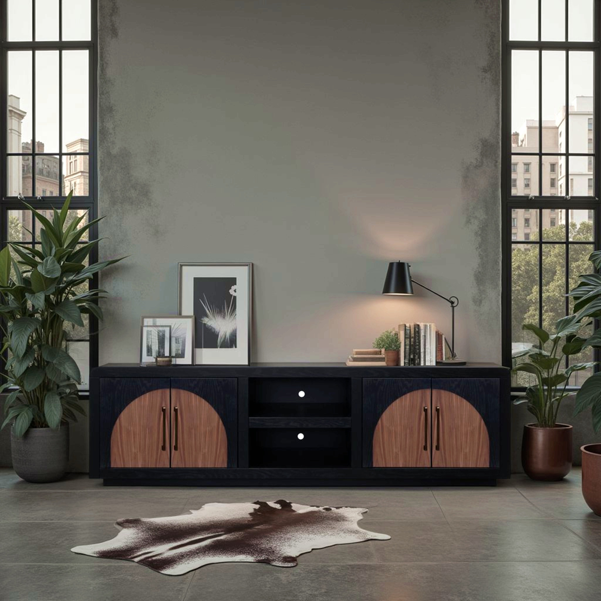Corrigan Studio Eclipse 92 Inch Tv Stand Console, For Tvs Up To 100 ...