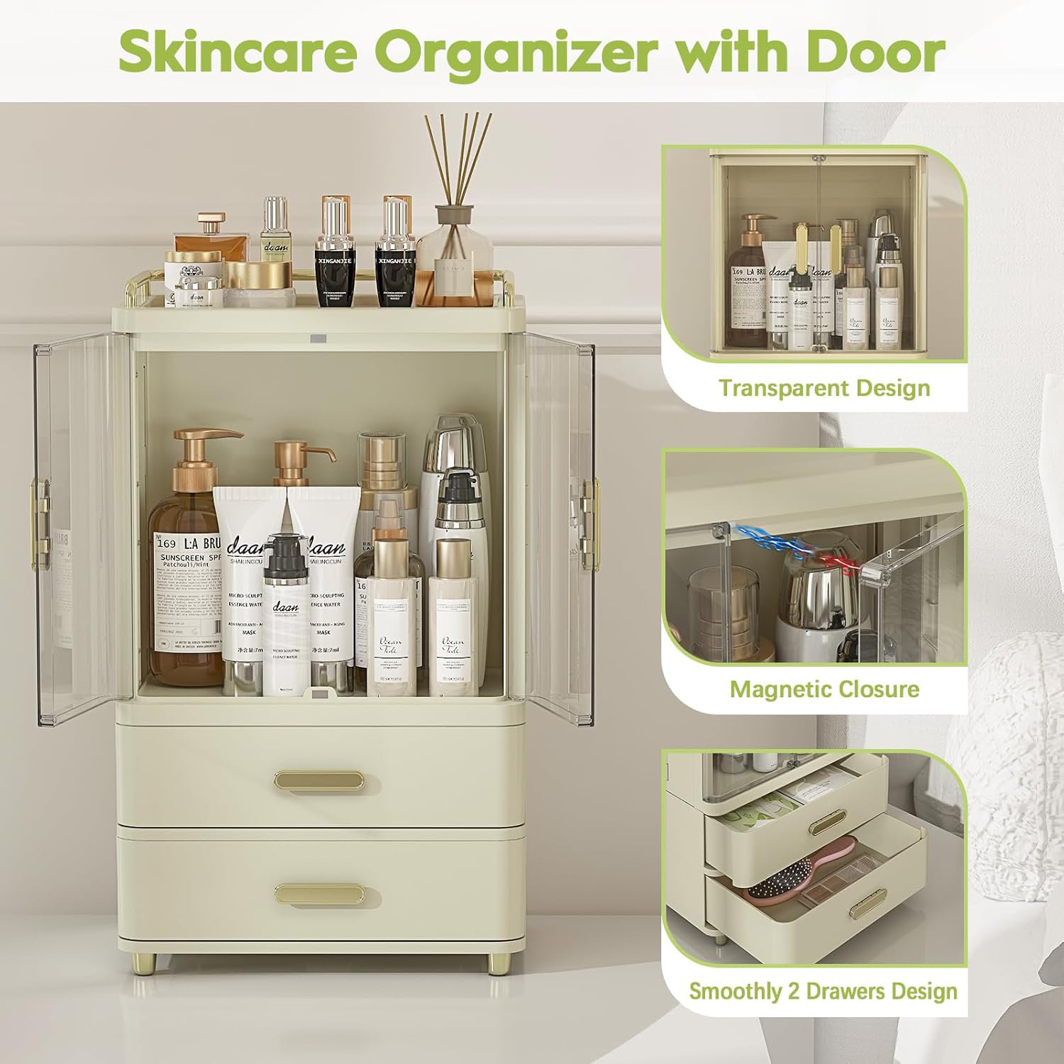 Everly Quinn Make Up Organizers For Vanity, Skin Care Organizer ...