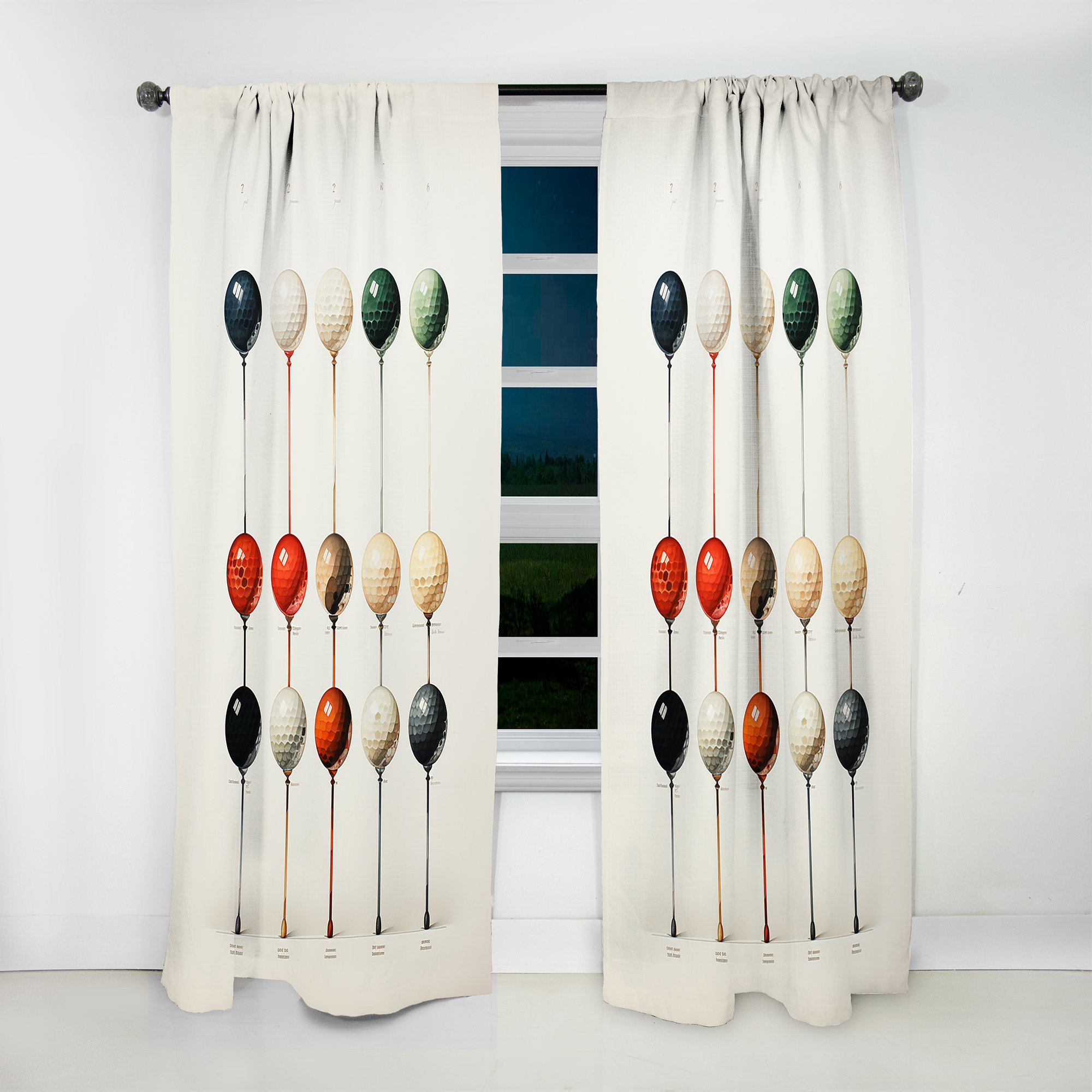 Hokku Designs Kydd Minimalism Golf Tees IV - Modern Curtain - Velvet ...