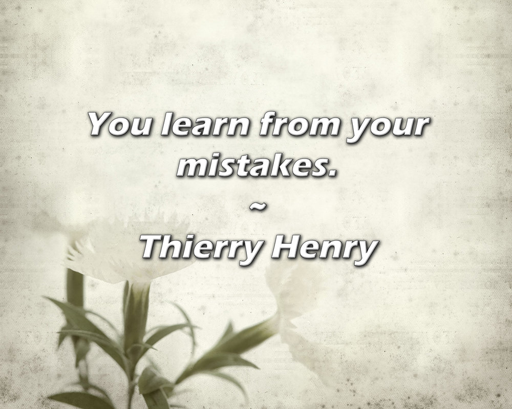 Trinx Thierry Henry Quote: You learn from your mistakes. | Wayfair