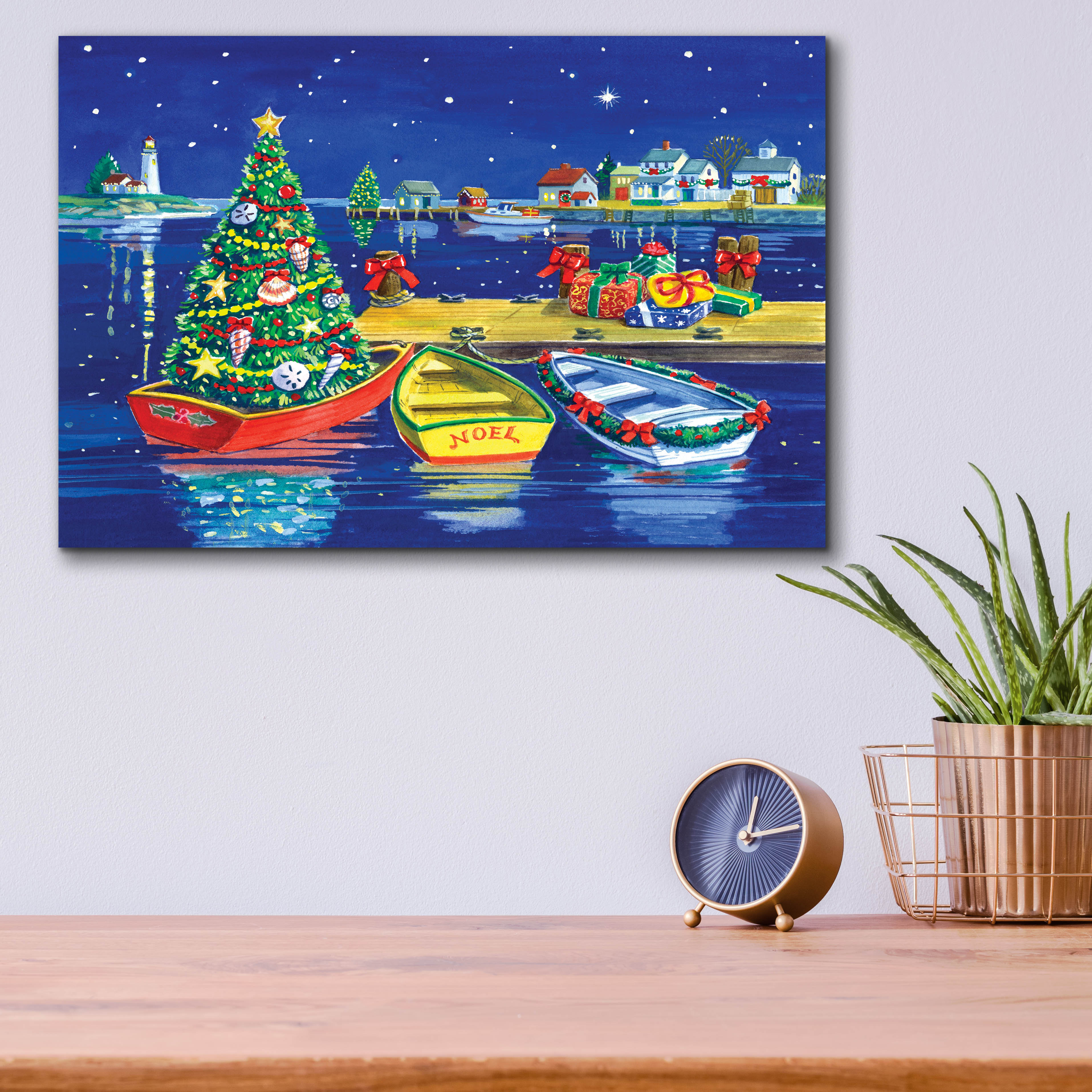 The Holiday Aisle® 'Christmas Dock' by Geraldine Aikman Acrylic Glass ...