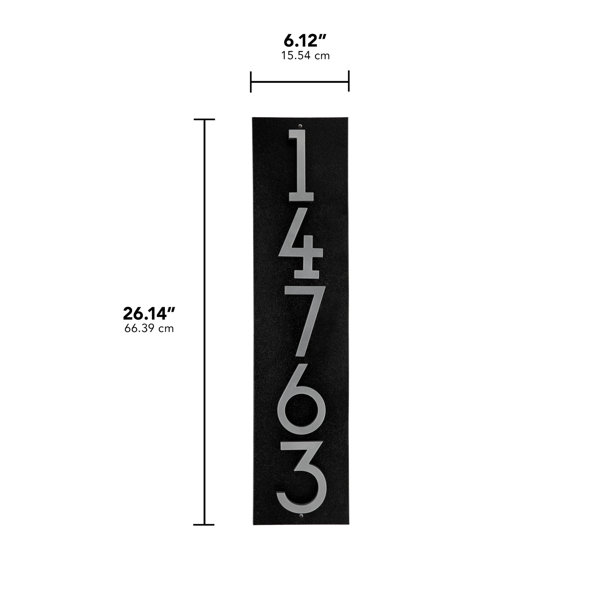 Whitehall Products Floating Stand-Off 5-Number Vertical Sign, Black /W ...