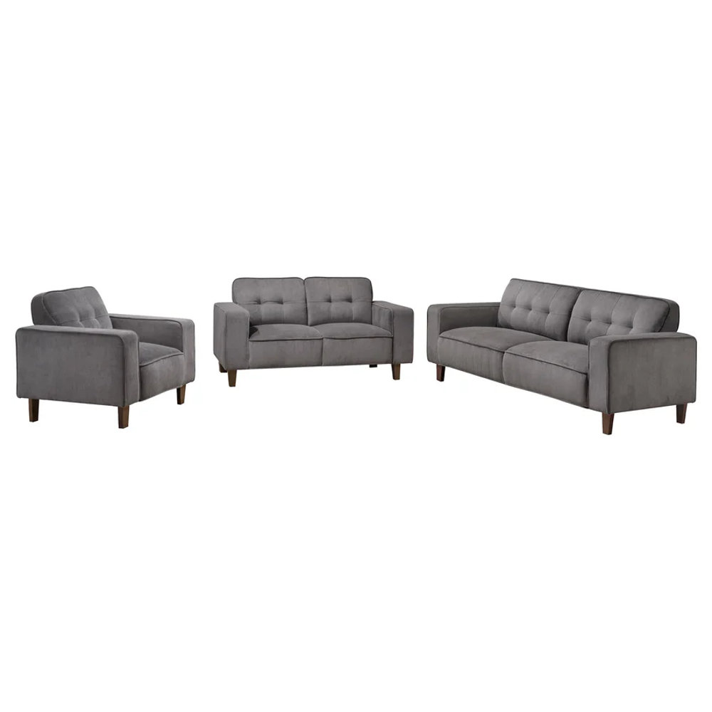 Latitude Run® Deerhurst 3-piece Upholstered Tufted Track Arm Sofa Set ...