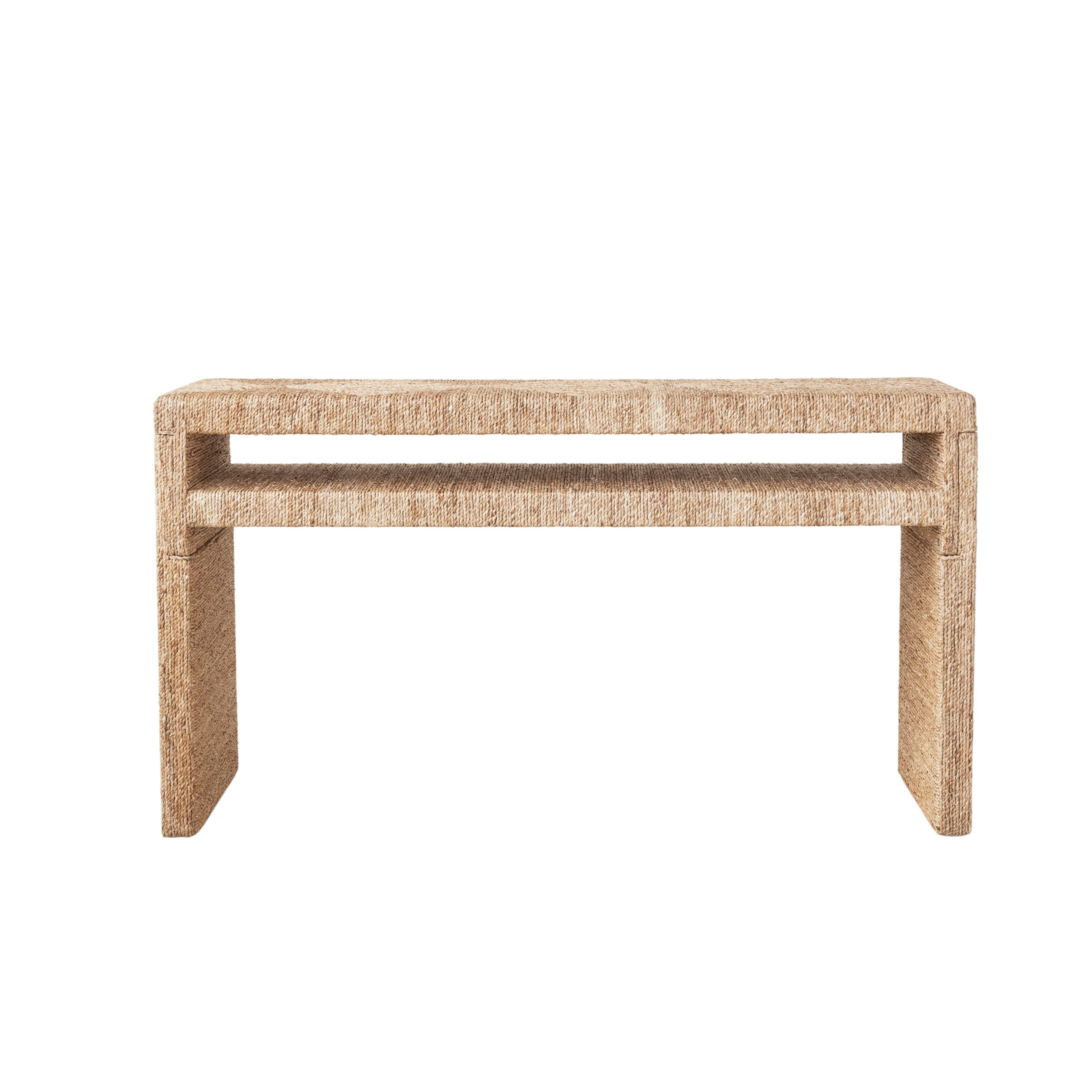 Bayou Breeze Camile Hand-Woven Water Hyacinth & Acacia Wood Console ...