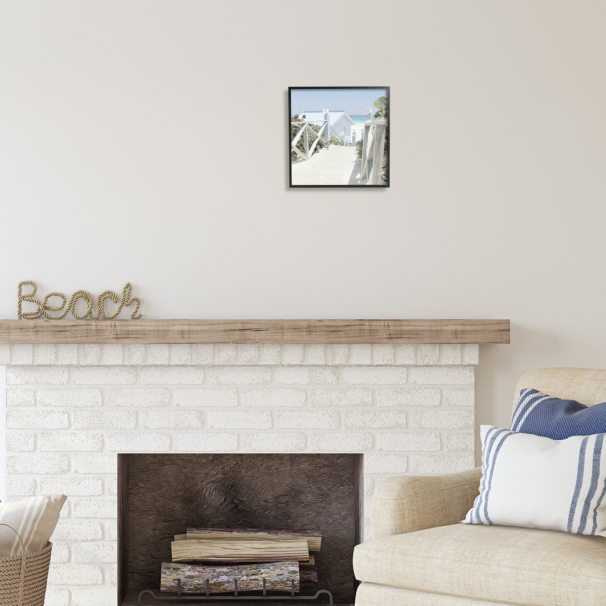 Stupell Industries Noon Shadows Beach Steps Canvas Wall Art Design by ...