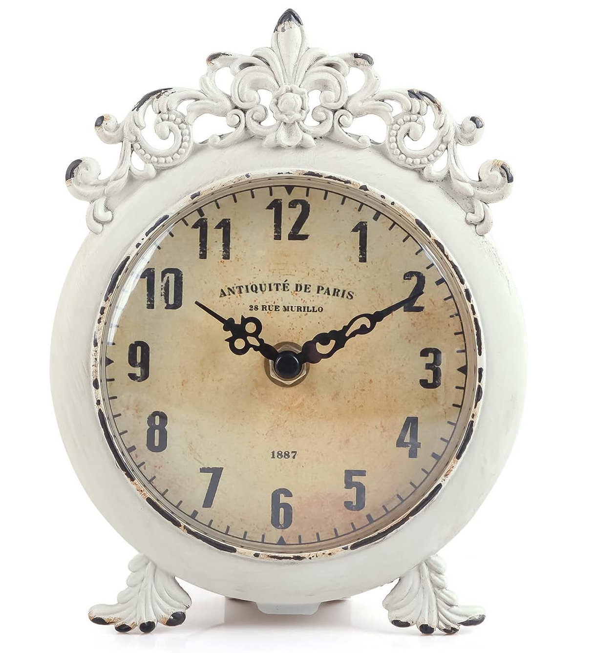 One Allium Way® Vintage Table Clock, Decorative Shelf Desk Top Clock ...