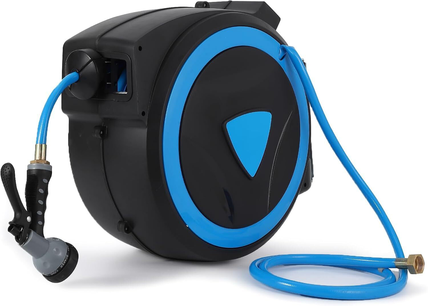 Zstar Retractable Garden Hose Reel, 9-Pattern Nozzle, 180°Swivel ...