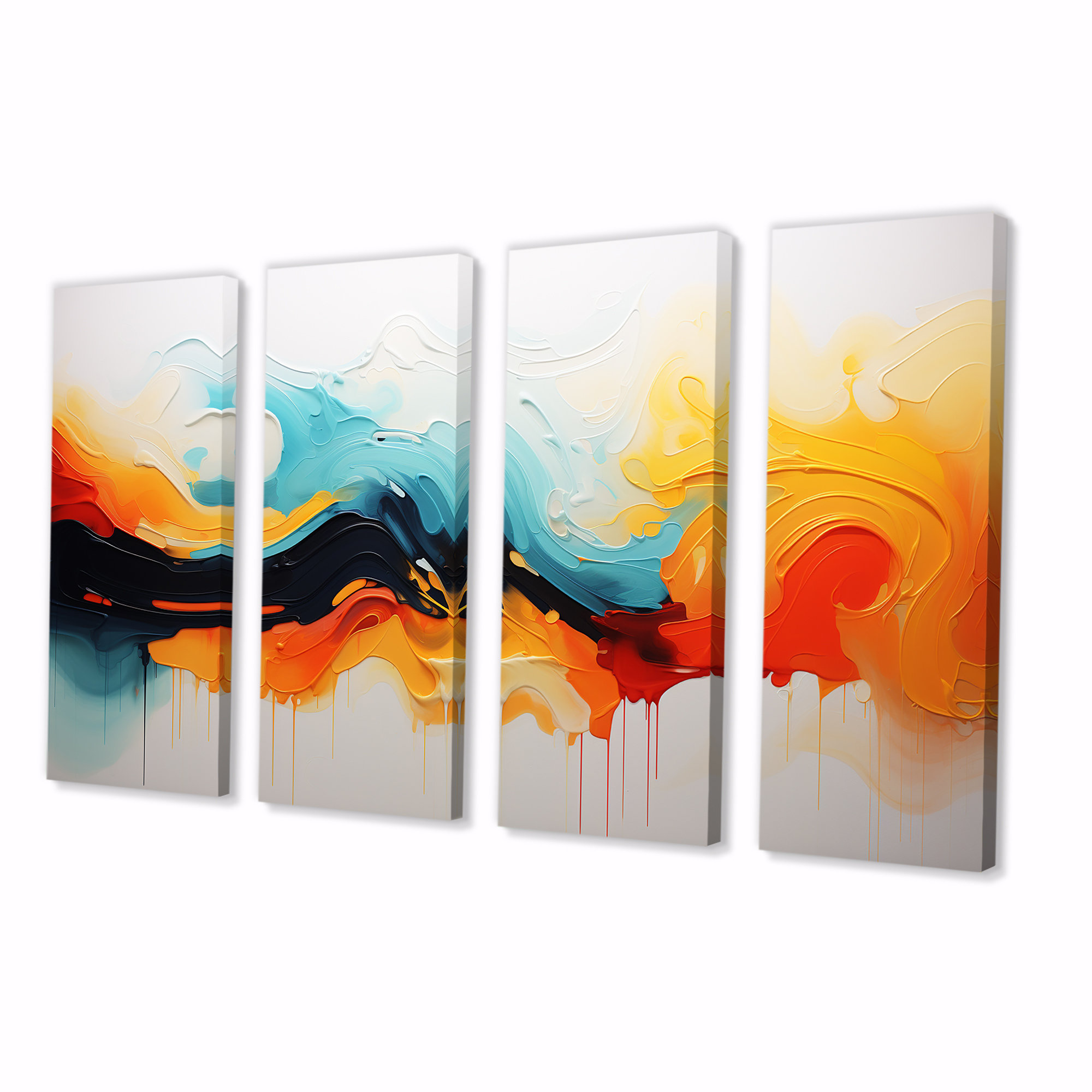 Wrought Studio™ Yellow Fractal Paint Wave Expression I - Abstract ...