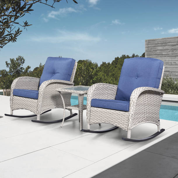 Lark Manor Aiyet Wicker Outdoor Rocking Chair & Reviews | Wayfair