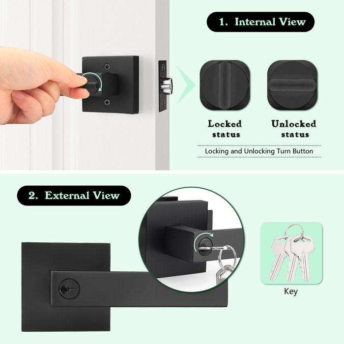Probrico Keyed Alike Entry Door Locksets, Heavy Duty Door Levers ...